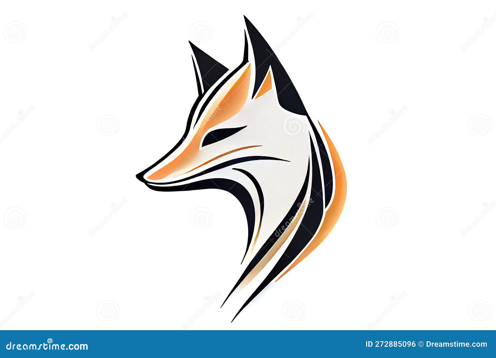 A Minimalistic Logo Made of Lines Featuring the Silhouette of a Fox ...