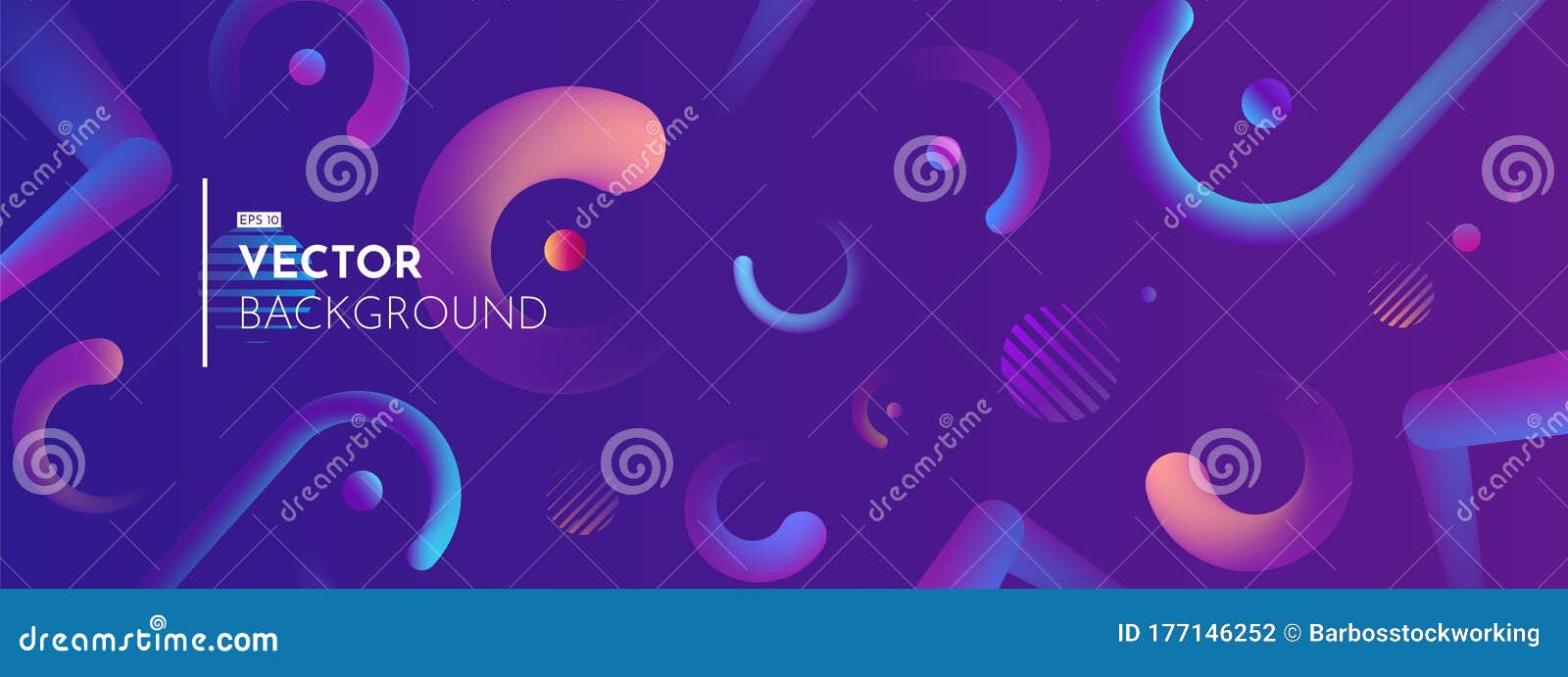 Minimalistic Long Horizontal Background With 3d Rounded Elements ...