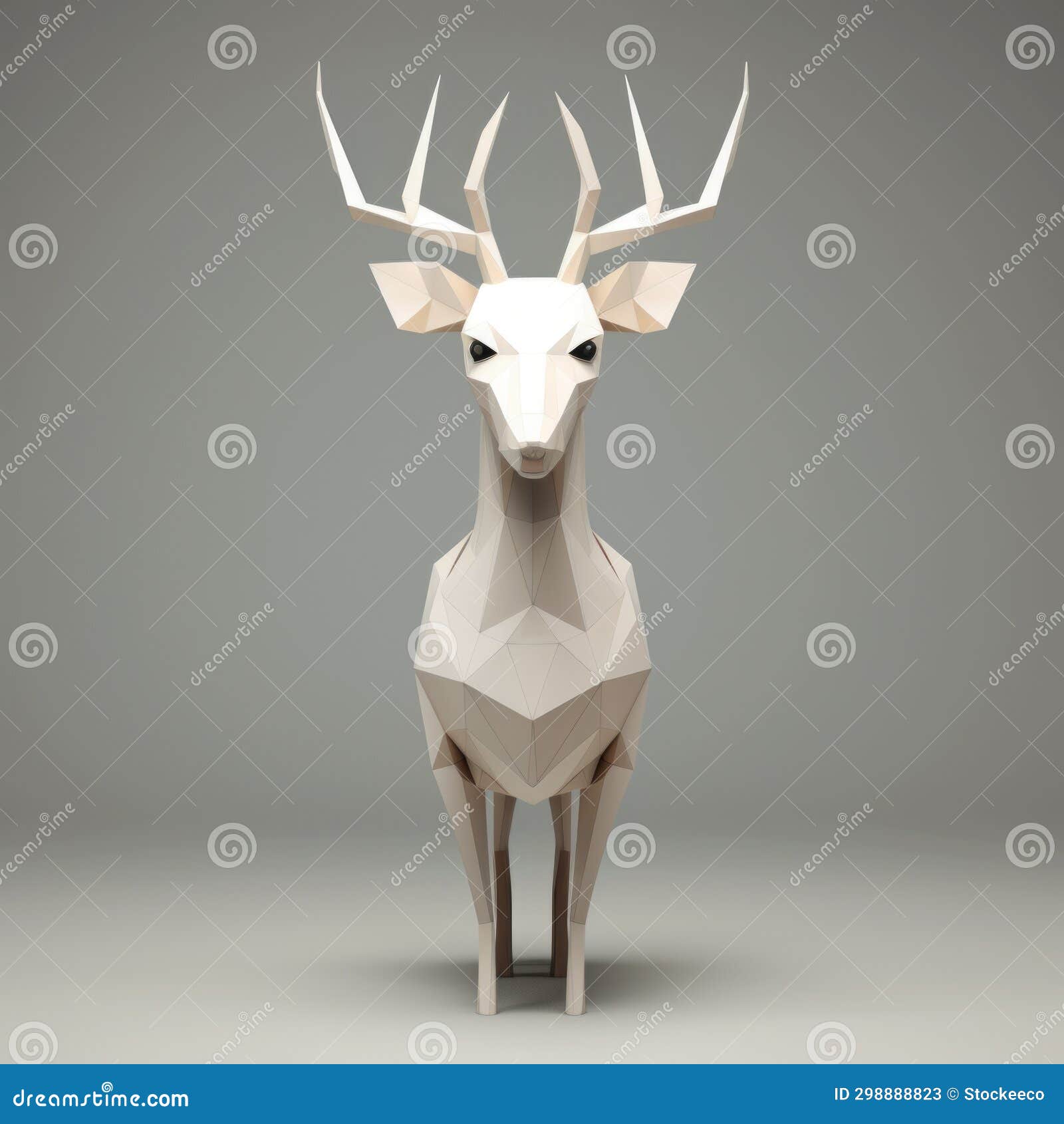 Minimalistic Low Poly Deer with High Polygonal Texture Stock ...