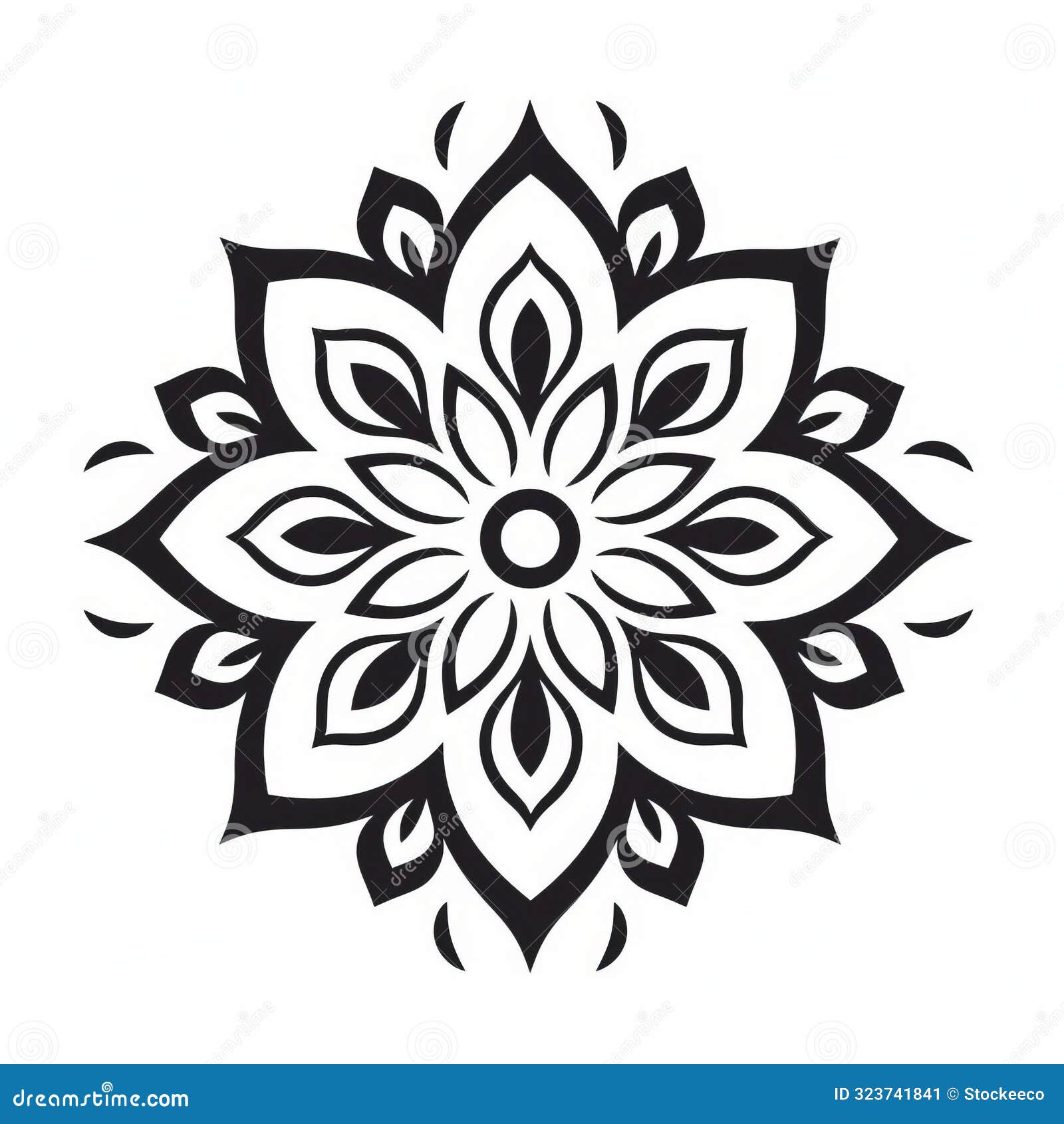 Minimalistic Mandalas Icon on White Background Pattern Design Stock ...