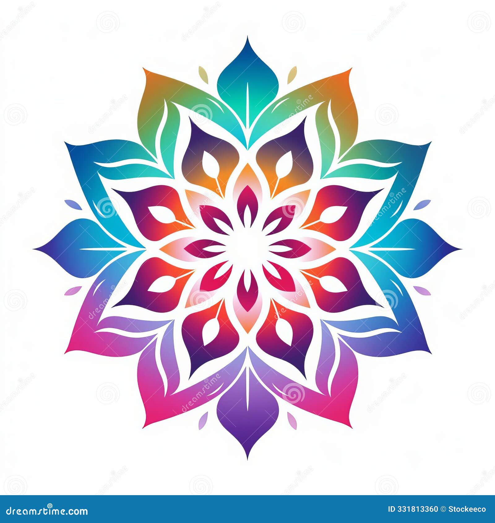 Minimalistic Mandalas Icon on White Background Pattern Design Stock ...