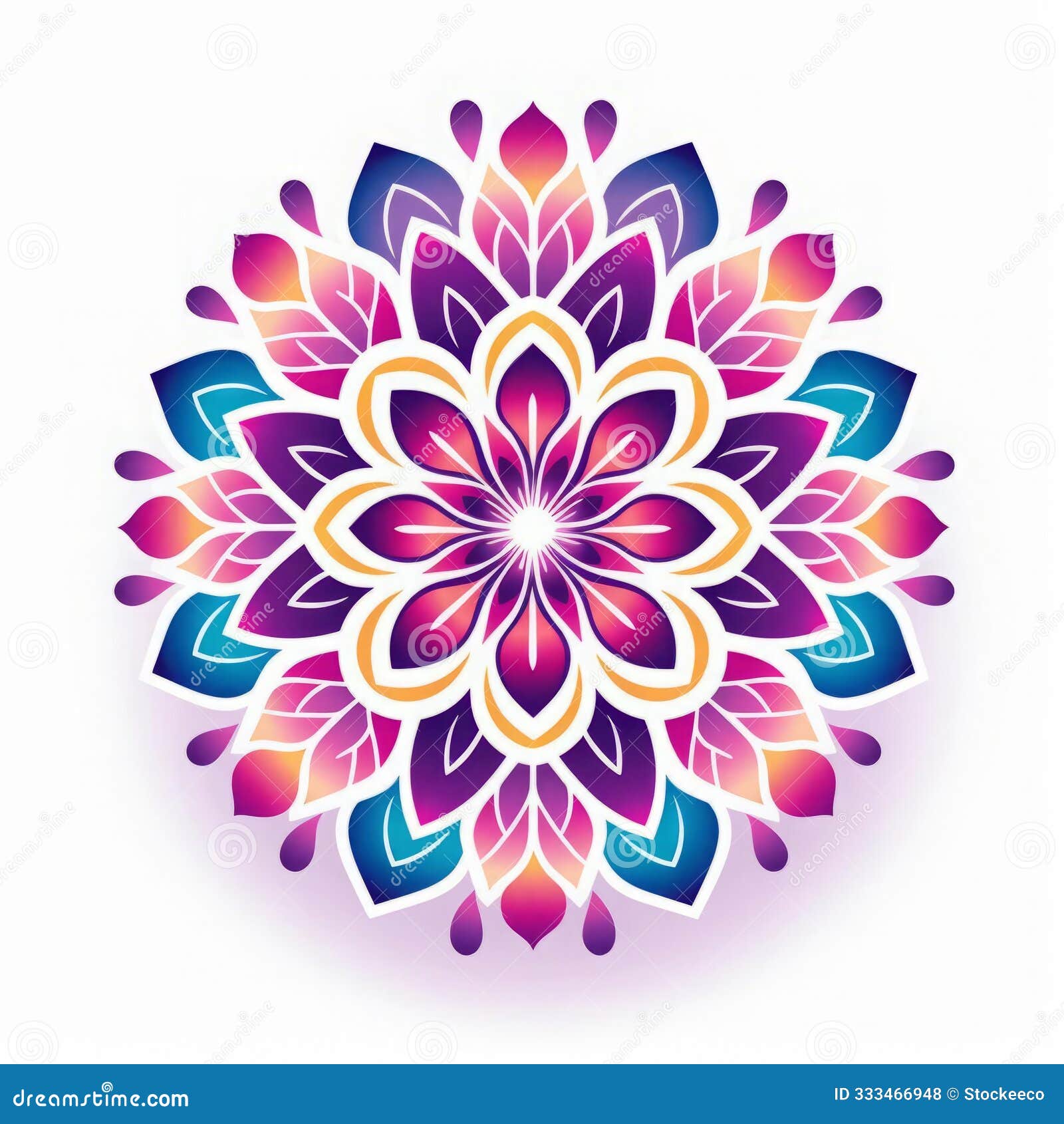 Minimalistic Mandalas: Iconic Patterns on a White Background Stock ...