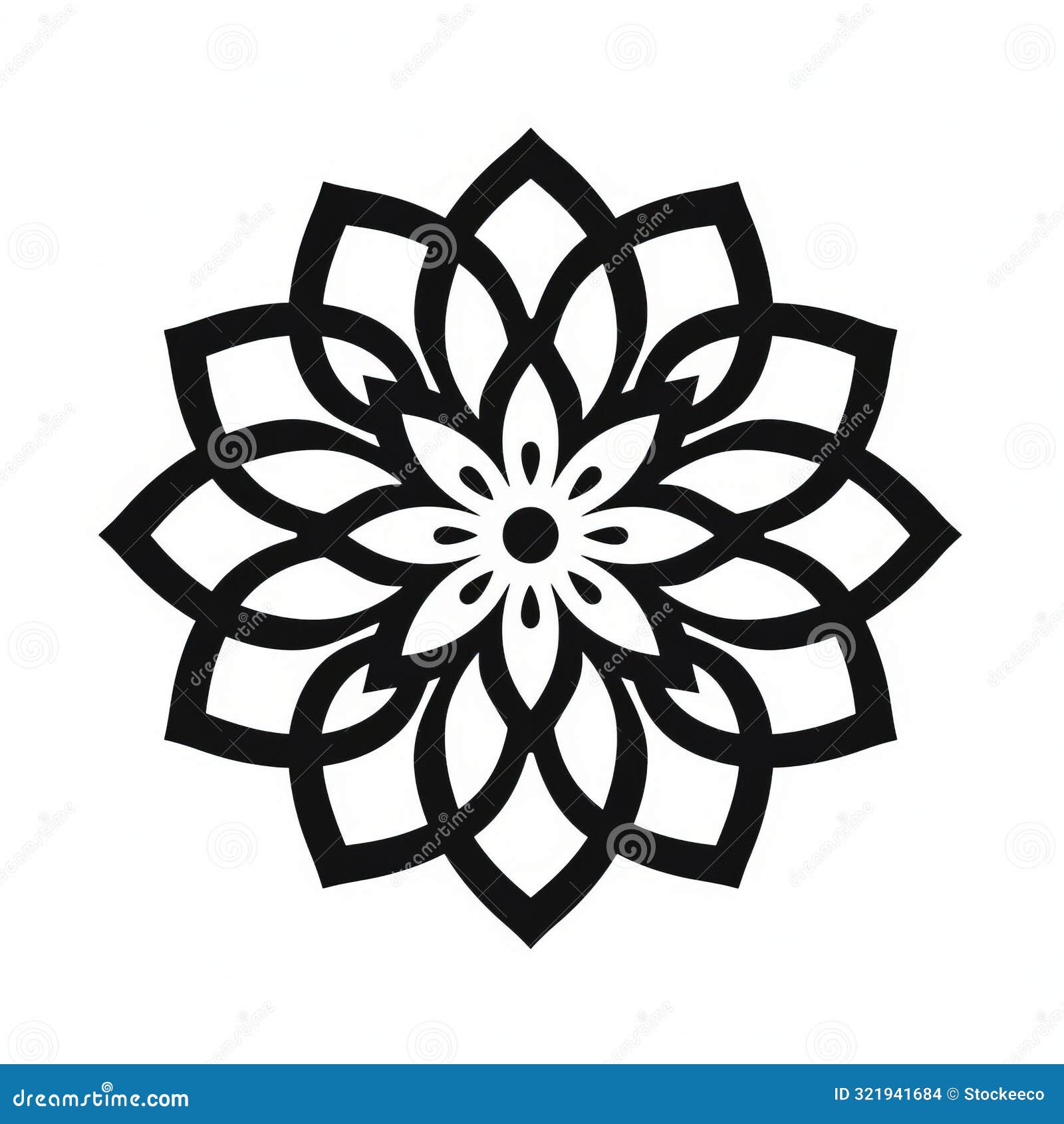 Minimalistic Mandalas Pattern Icon on White Background Stock ...