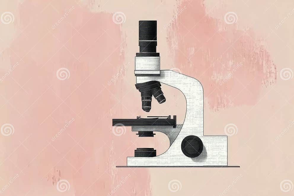 Minimalistic Microscope Design on Abstract Textured Background Stock ...