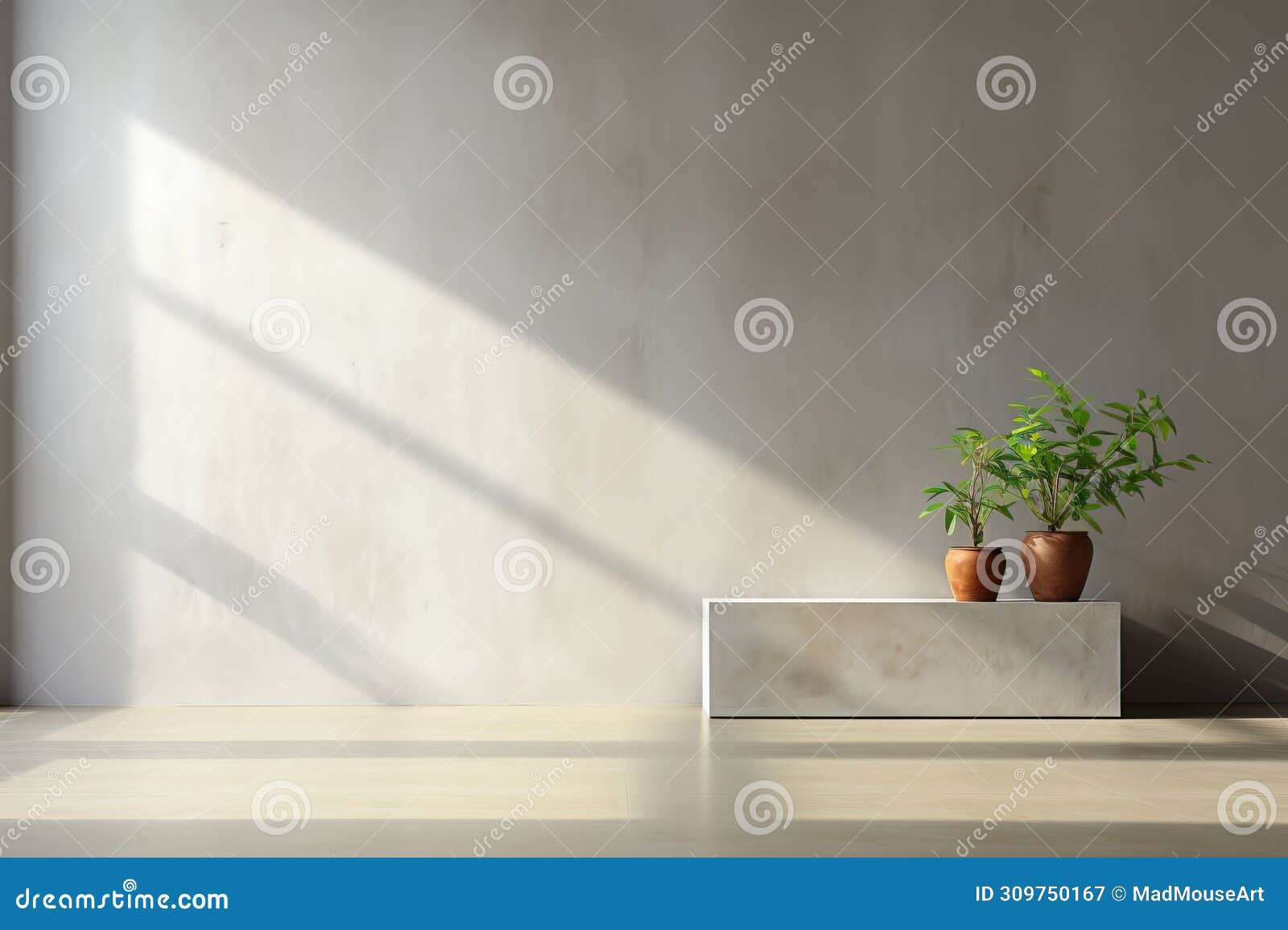 Minimalistic Modern Interior. Rays of Sun in the Room Stock ...