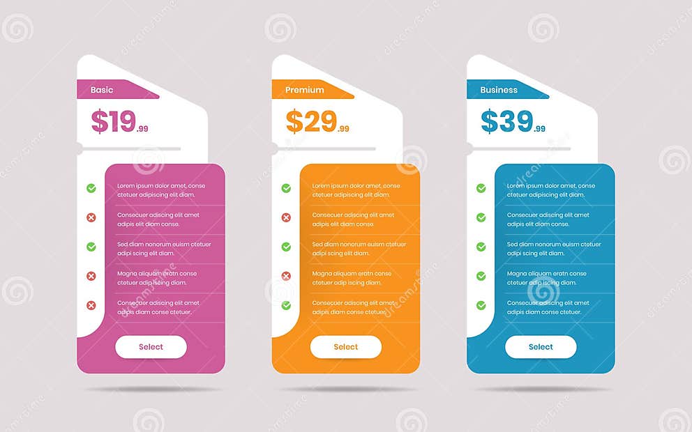 Minimalistic Modern Pricing Layout Design with Abstract Shape and ...