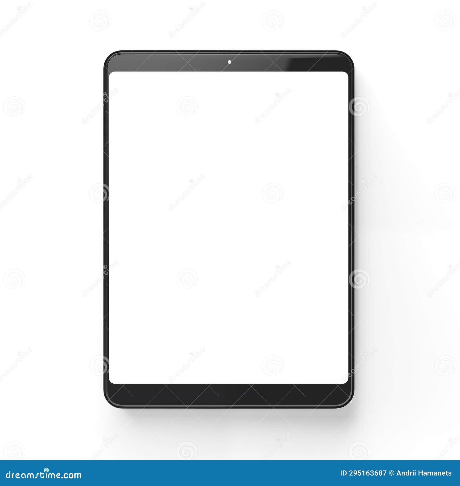 Minimalistic Modern Tablet with Blank Screen on White Background Stock ...