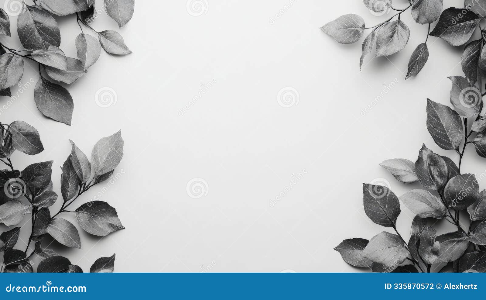 Minimalistic Monochrome Leaf Border Stock Illustration - Illustration ...