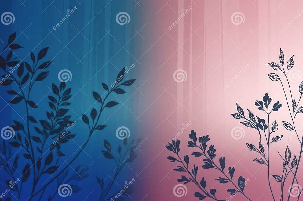 Minimalistic Morning Mist Design with Leaf Silhouettes on a Gradient ...