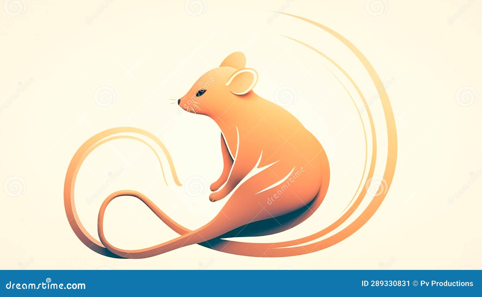 Minimalistic Mouse Logo, Flat Design, Generative AI. Stock Illustration ...