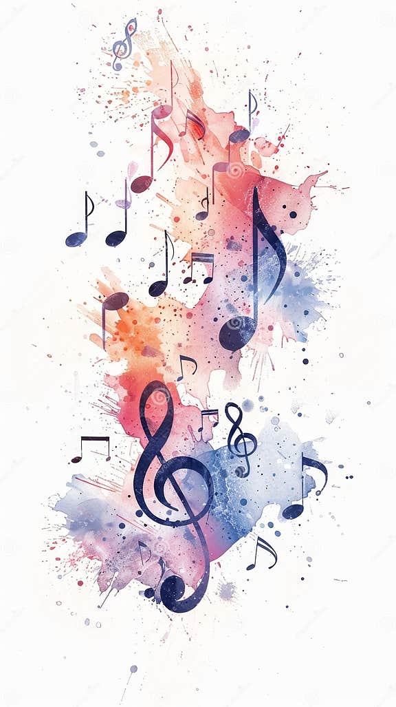Minimalistic Musical Notes Design on White Background, Ideal for ...