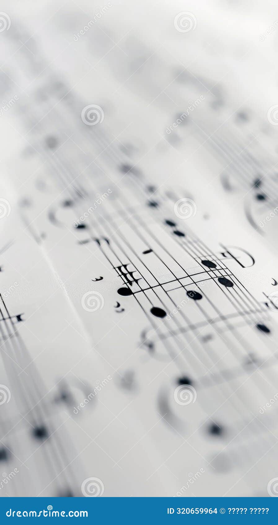 Minimalistic Musical Notes and Melody on Bright White Background with ...