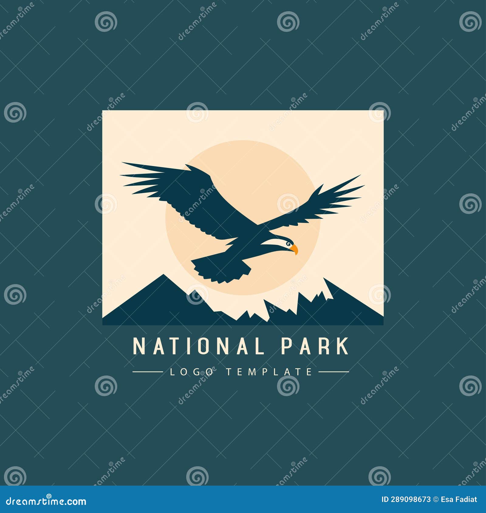 Minimalistic National Park Logo Design, a Soaring Eagle in Flight Stock ...