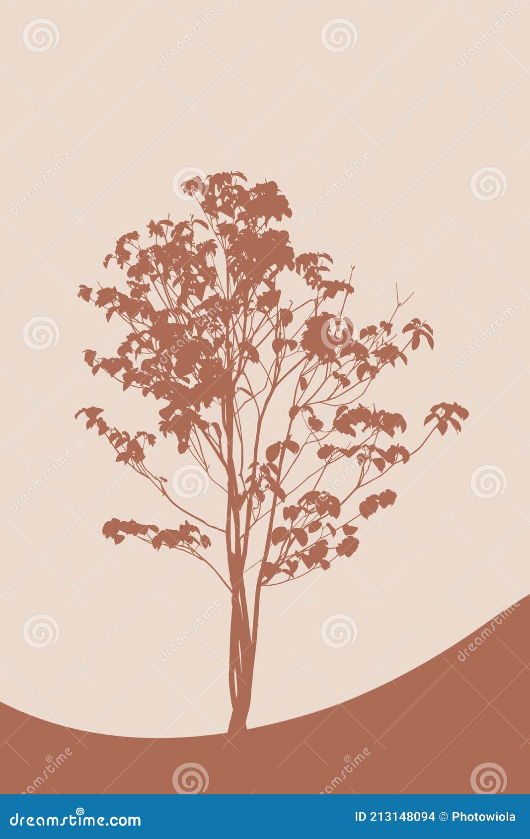 Minimalistic Nature Illustration Printable Tree | CartoonDealer.com ...