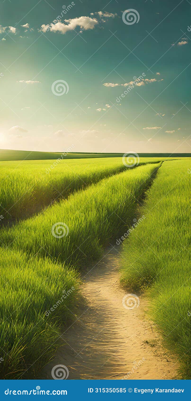 Minimalistic Nature Scene Captured from a Distance, Located in an Open ...