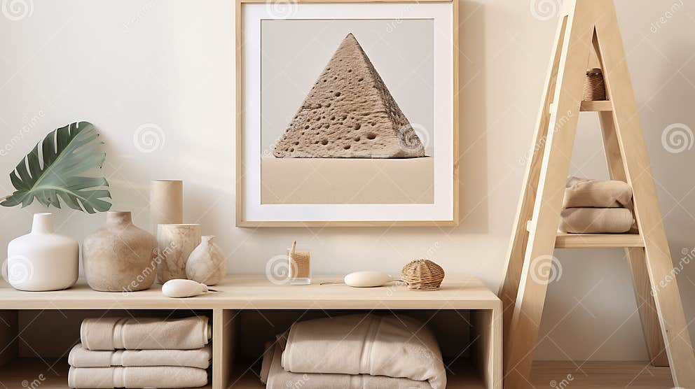 Minimalistic Objects: Triangular Photo Frame and Ancient Pyramid Canvas ...