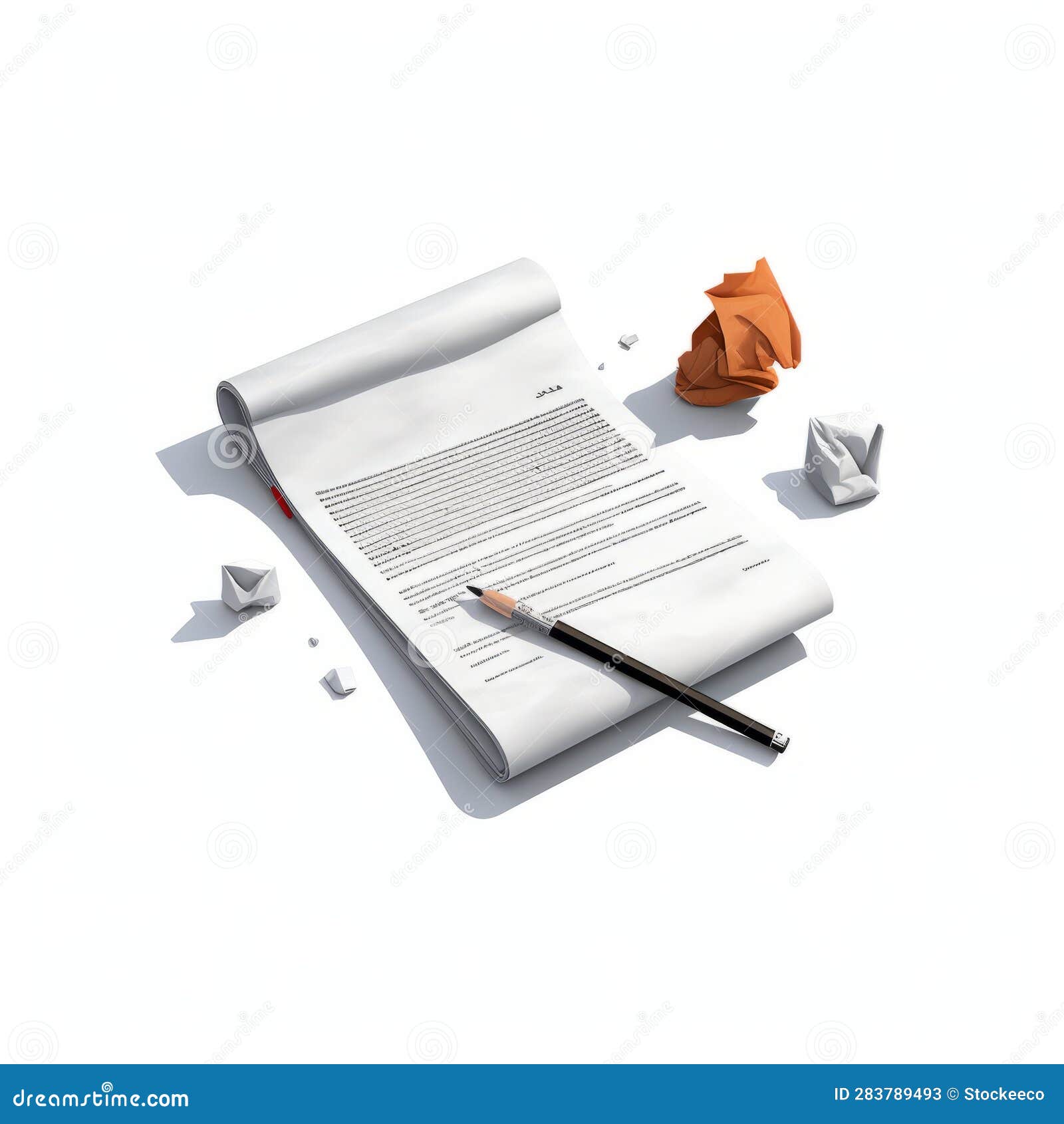 Minimalistic Orange Pen Dropping on Paper - Low Poly Style Stock ...