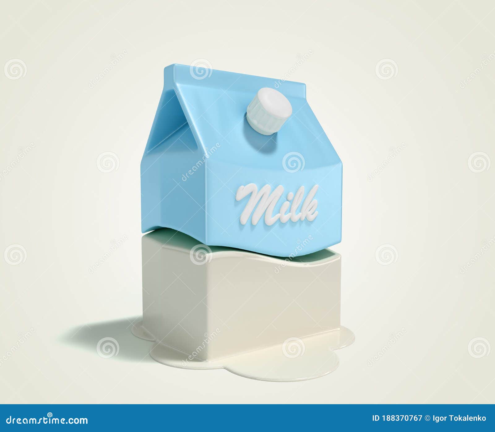 Minimalistic Packaging of Milk 3d Render on Color Gradient Background ...