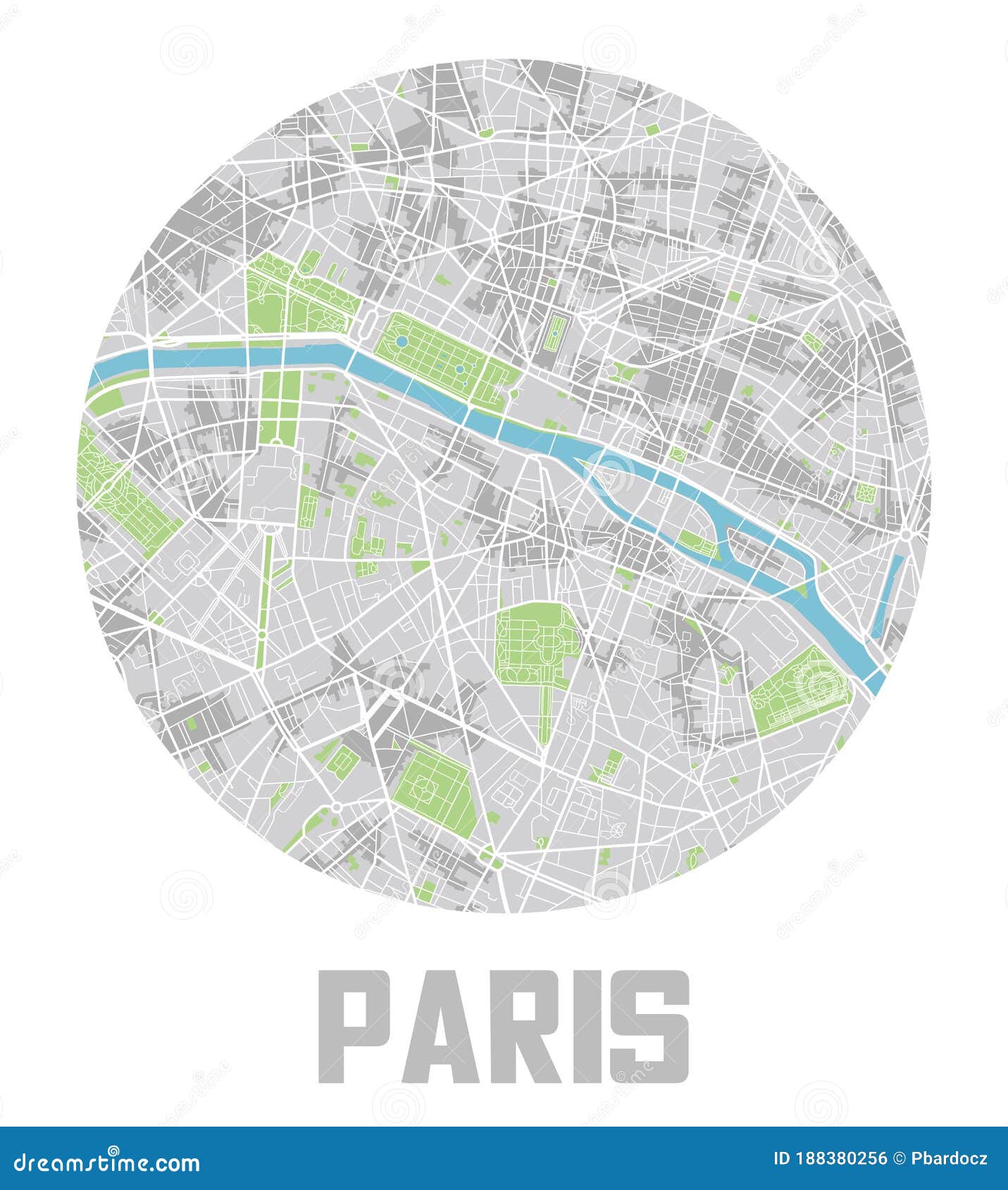 Minimalistic Paris City Map Icon. Stock Vector - Illustration of place ...