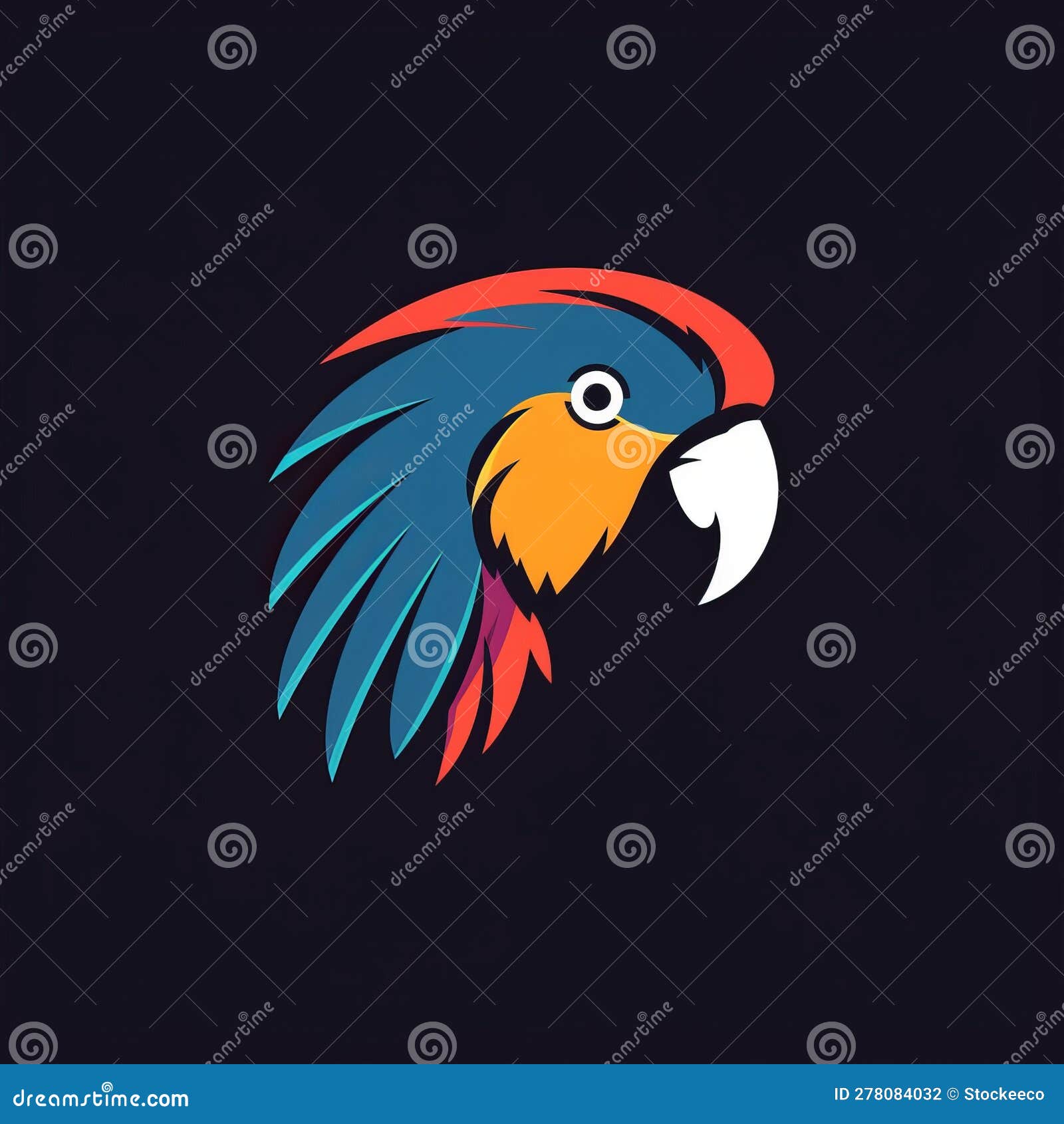 Minimalistic Parrot Logo in 2d Vector Icon Style Stock Illustration ...