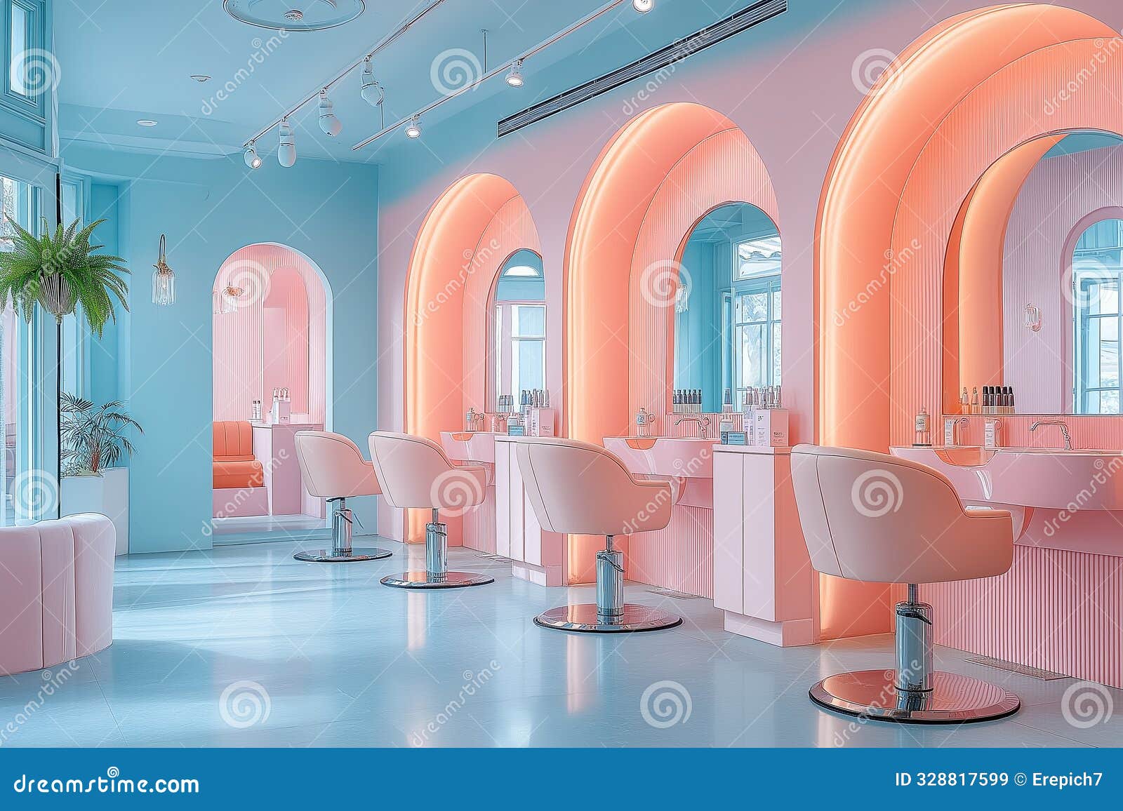 Minimalistic Paste Beauty Salon Interior Stock Image - Image of luxury ...