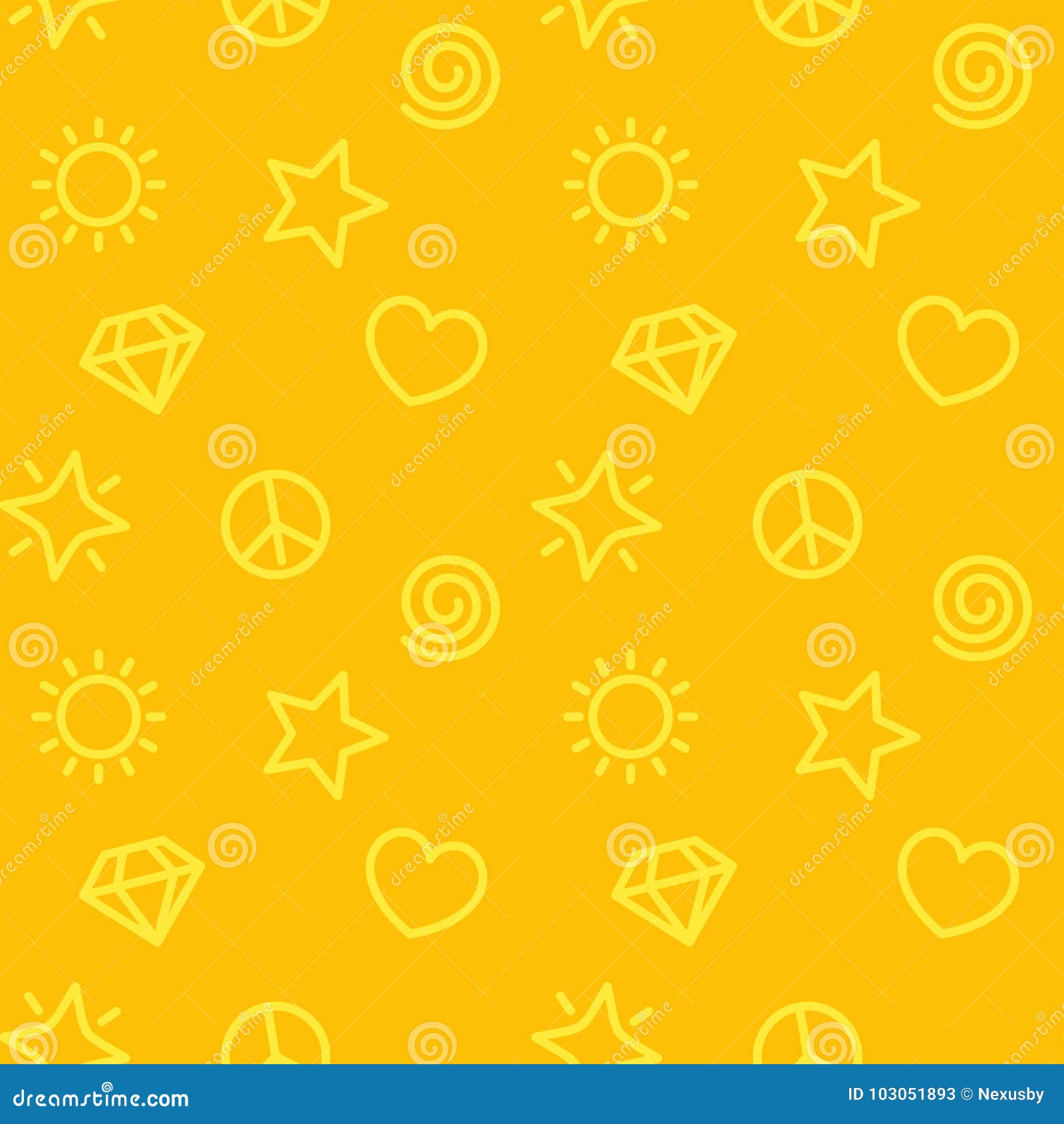 Minimalistic Pattern, Seamless Yellow Background Stock Vector ...