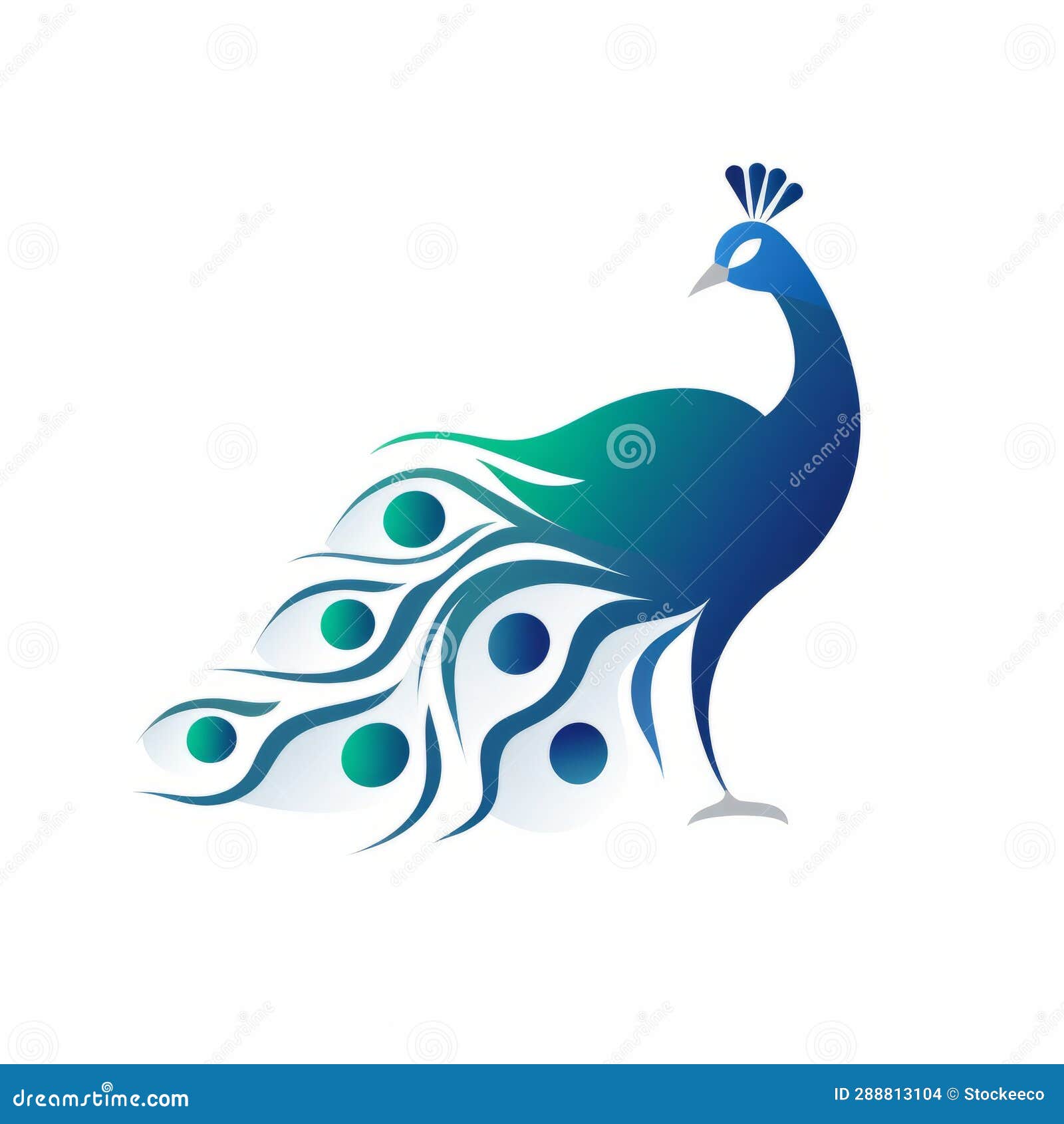 Minimalistic Peacock Logo Design Vector Illustration Stock Illustration