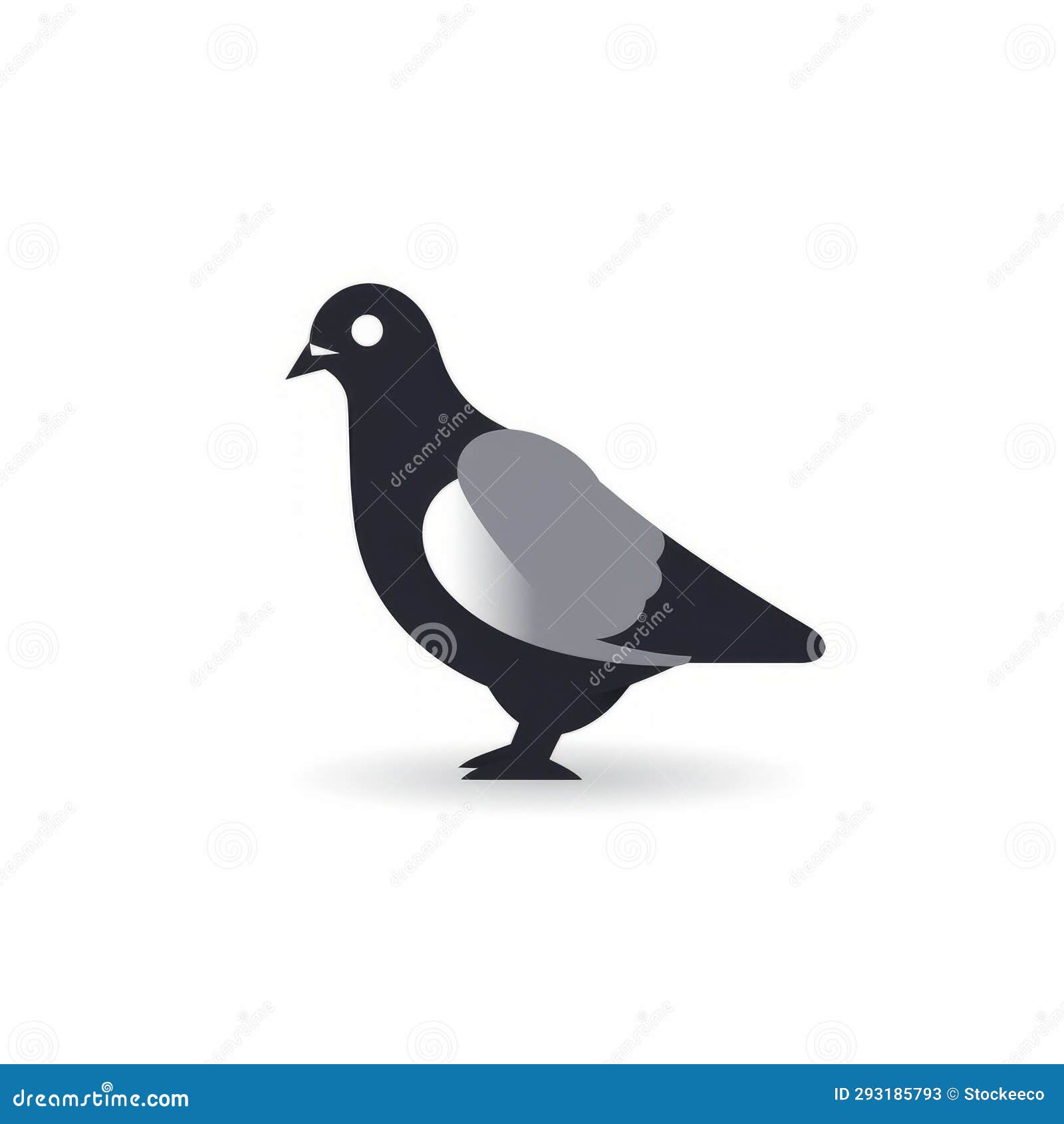 Minimalistic Pigeon Icon: Bold Simplicity in Black and Gray Stock Image - Image of gradients ...