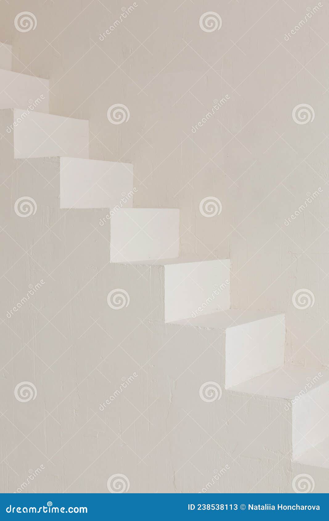 Minimalistic Plain Stairway. Light Color Indoor Architecture Element ...