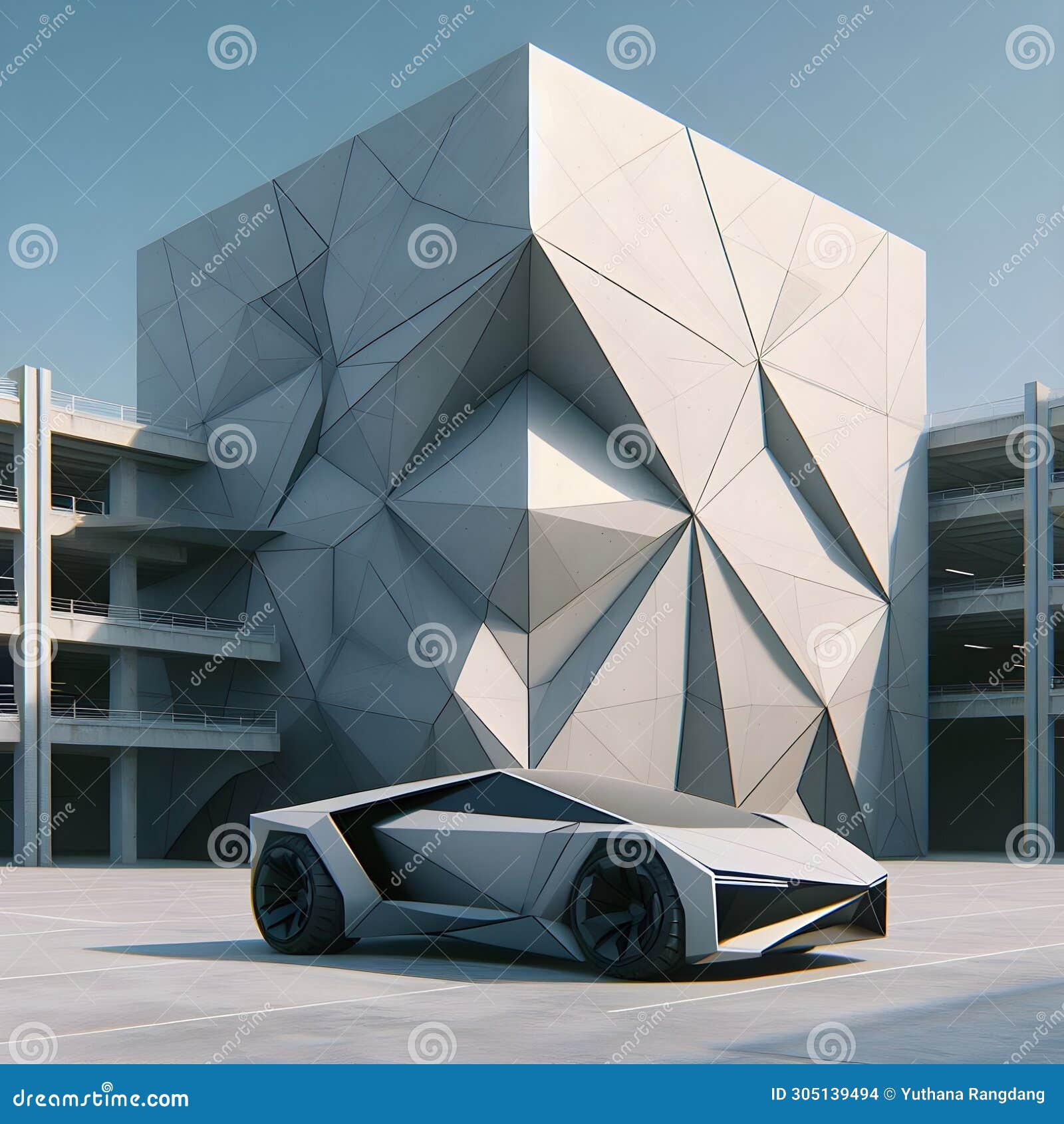 Minimalistic Plolygon Geometric Car. Stock Illustration - Illustration ...