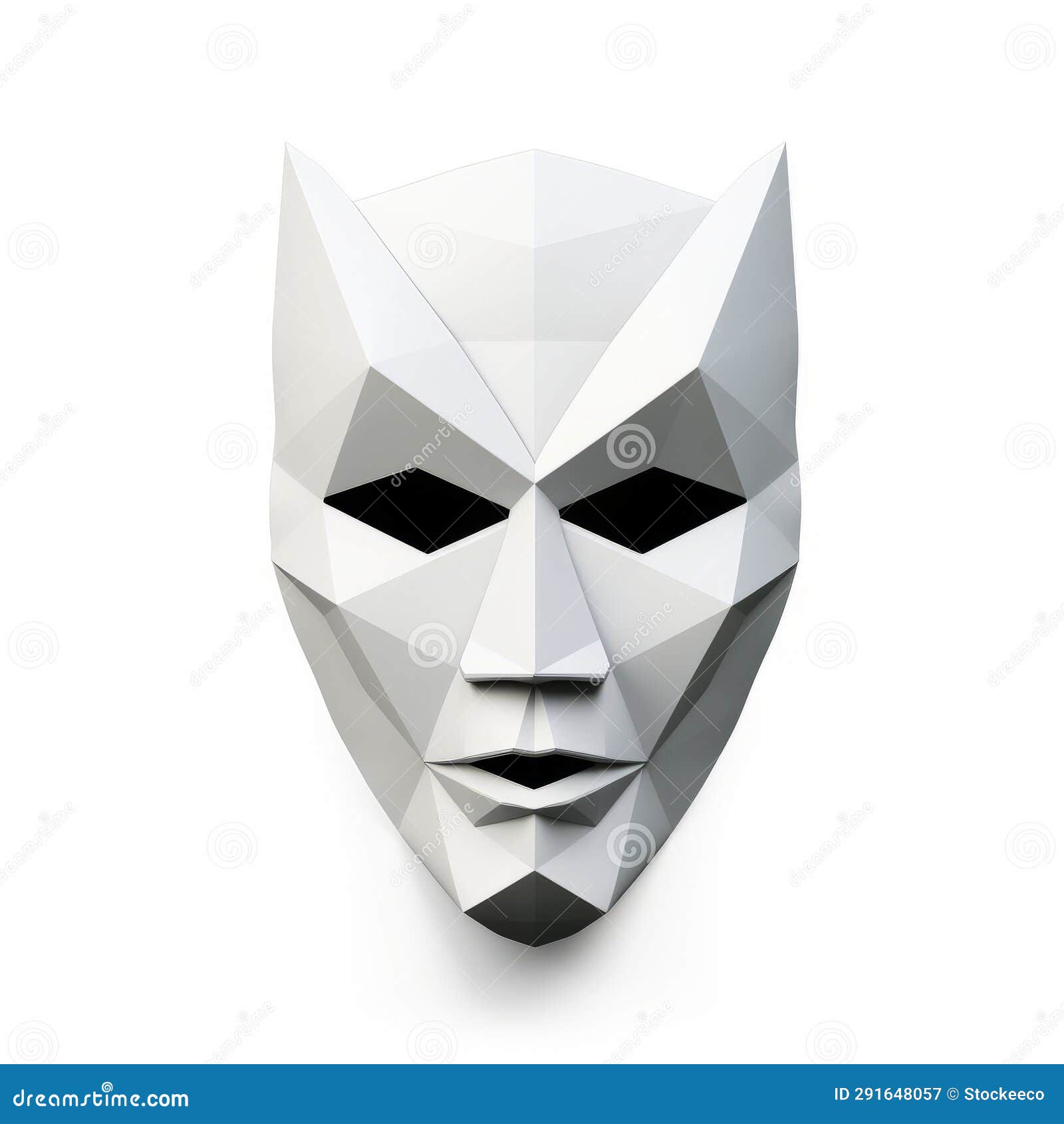 Minimalistic Polygonal Mask: Mischievous Feline Motif in 3d Stock ...