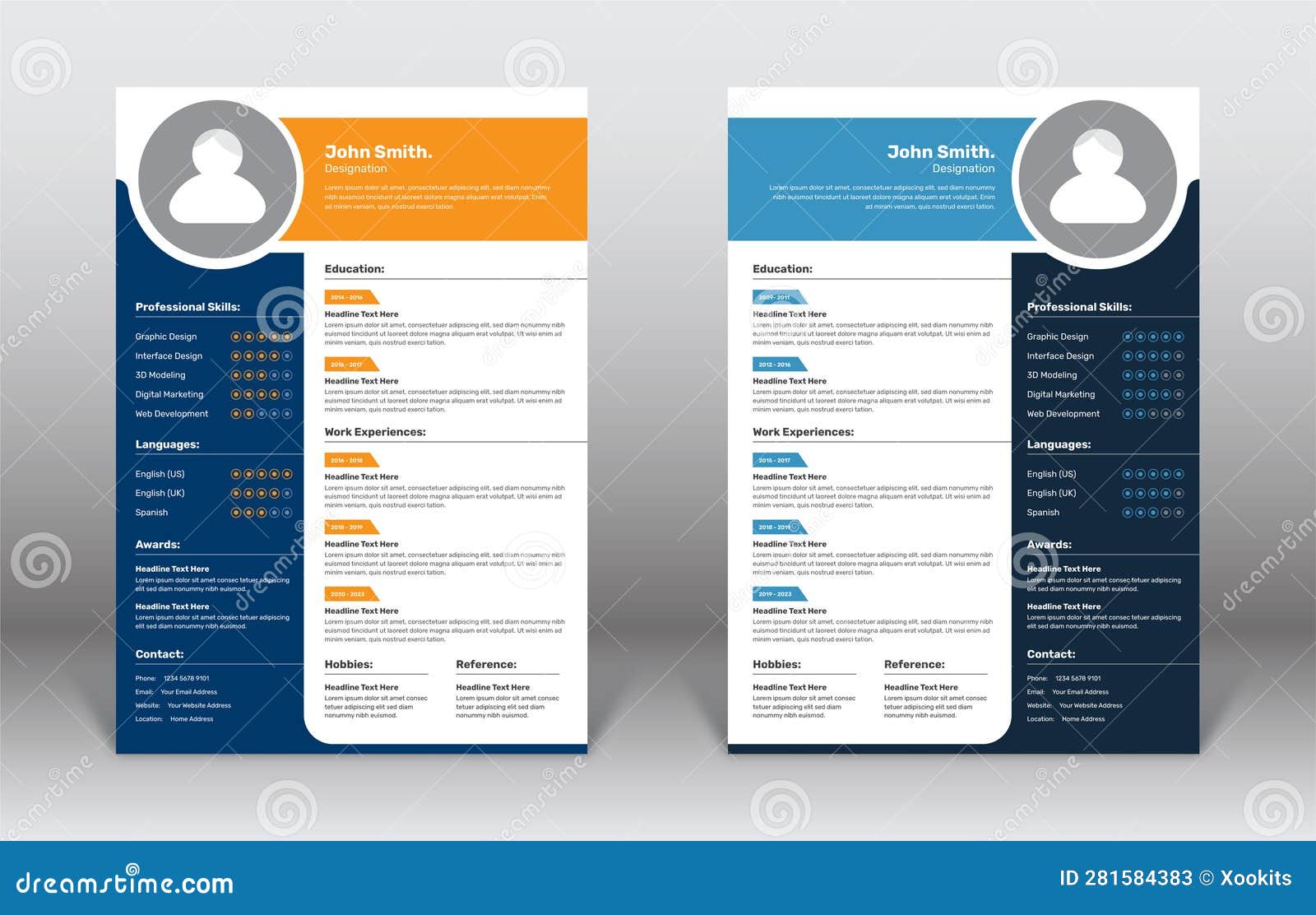 Minimalistic Professional Cv Resume Template with Clean Abstract Shape ...