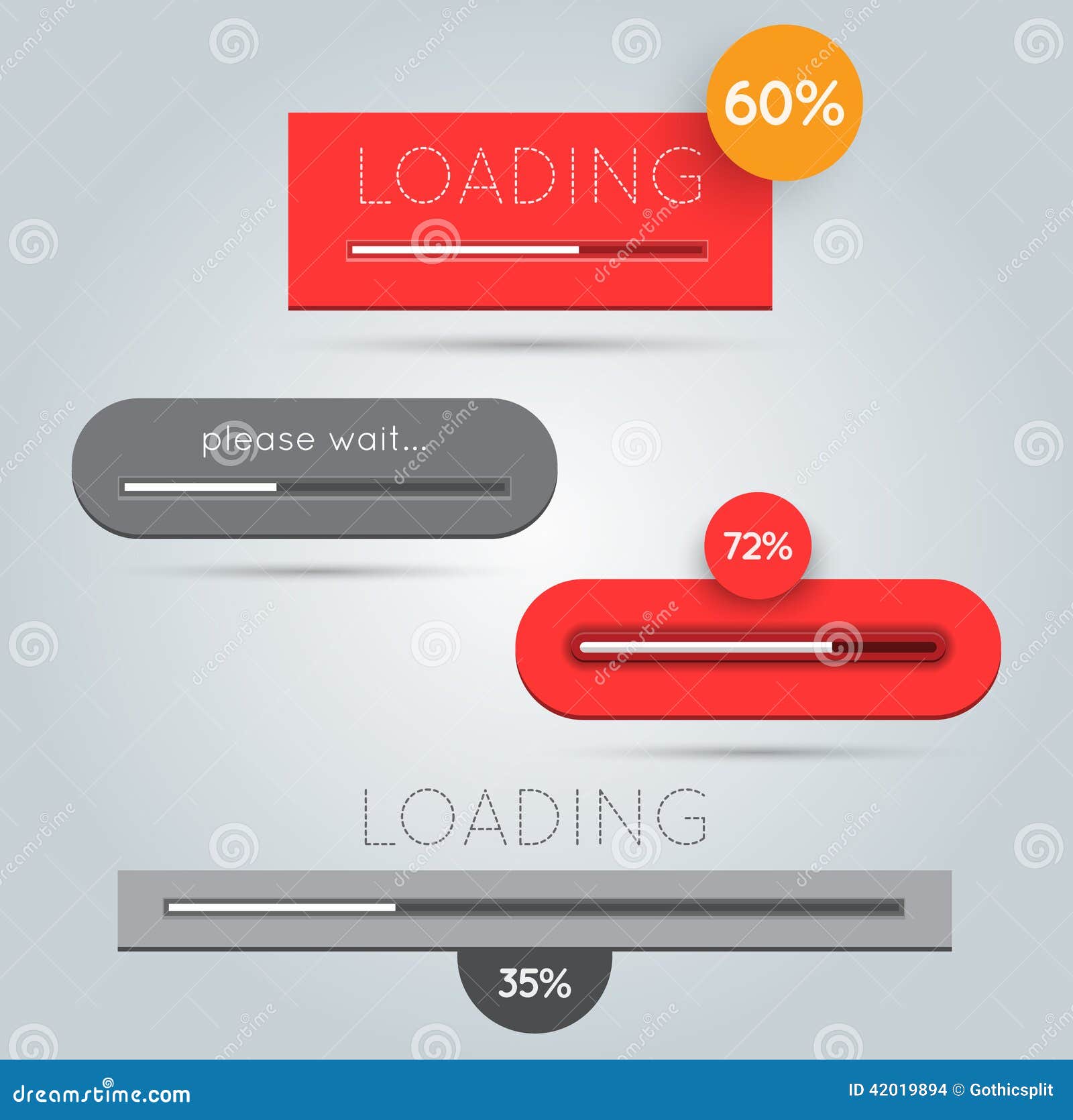 Minimalistic Progress Loading Bars Stock Vector - Illustration of ...