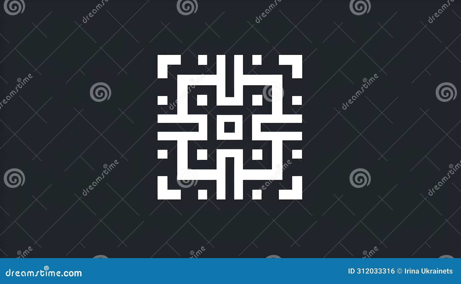 Minimalistic QR Code Design on Dark Background for Modern Digital ...