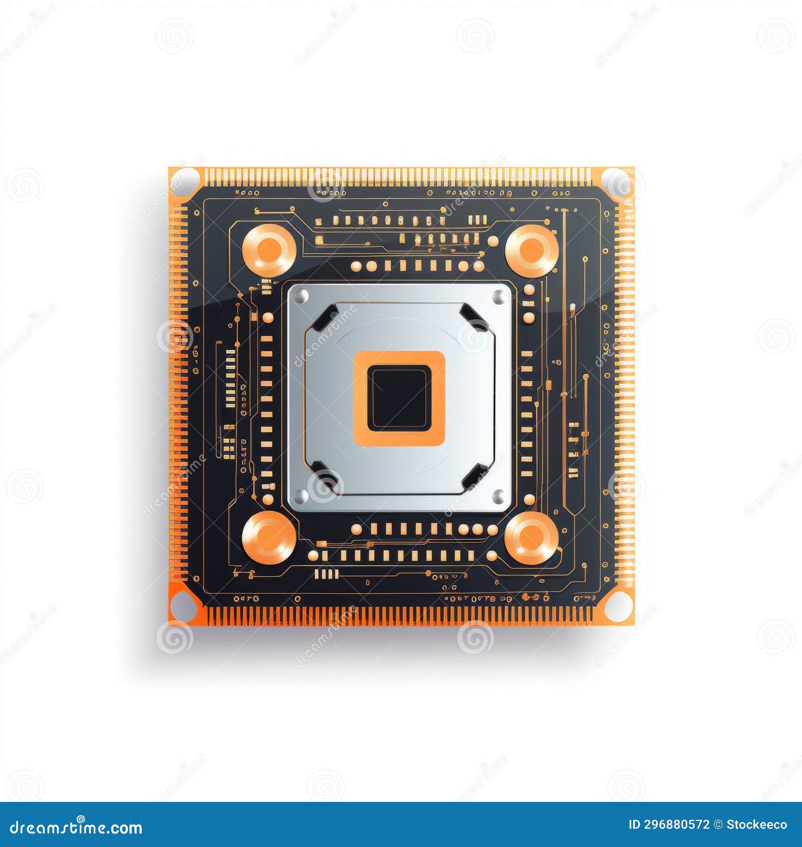 Orange Chip For Board Games Isolated On White Background. Watercolor ...