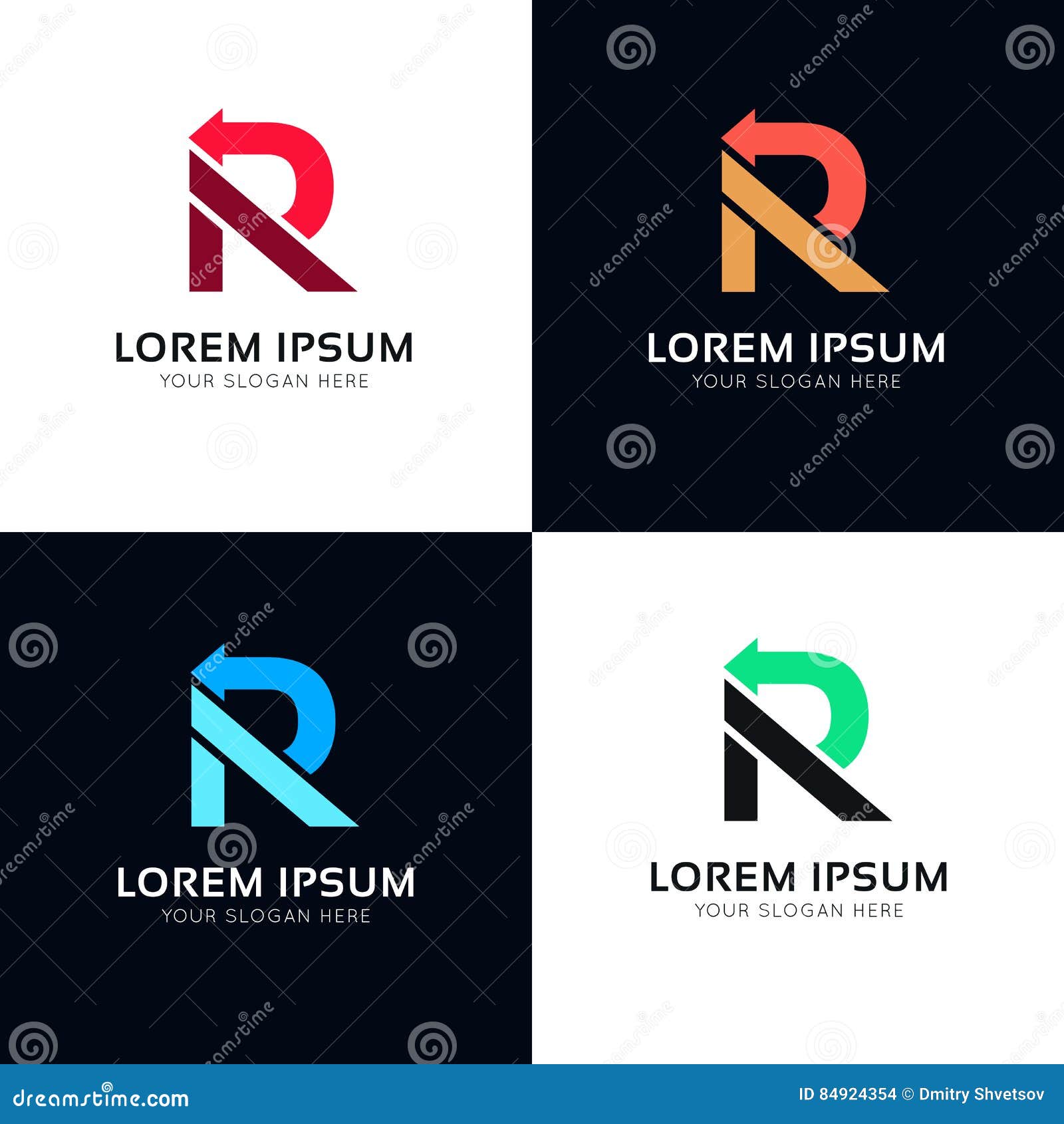 Minimalistic R Letter Arrow Logo Sign Icon Vector Design Stock Vector ...