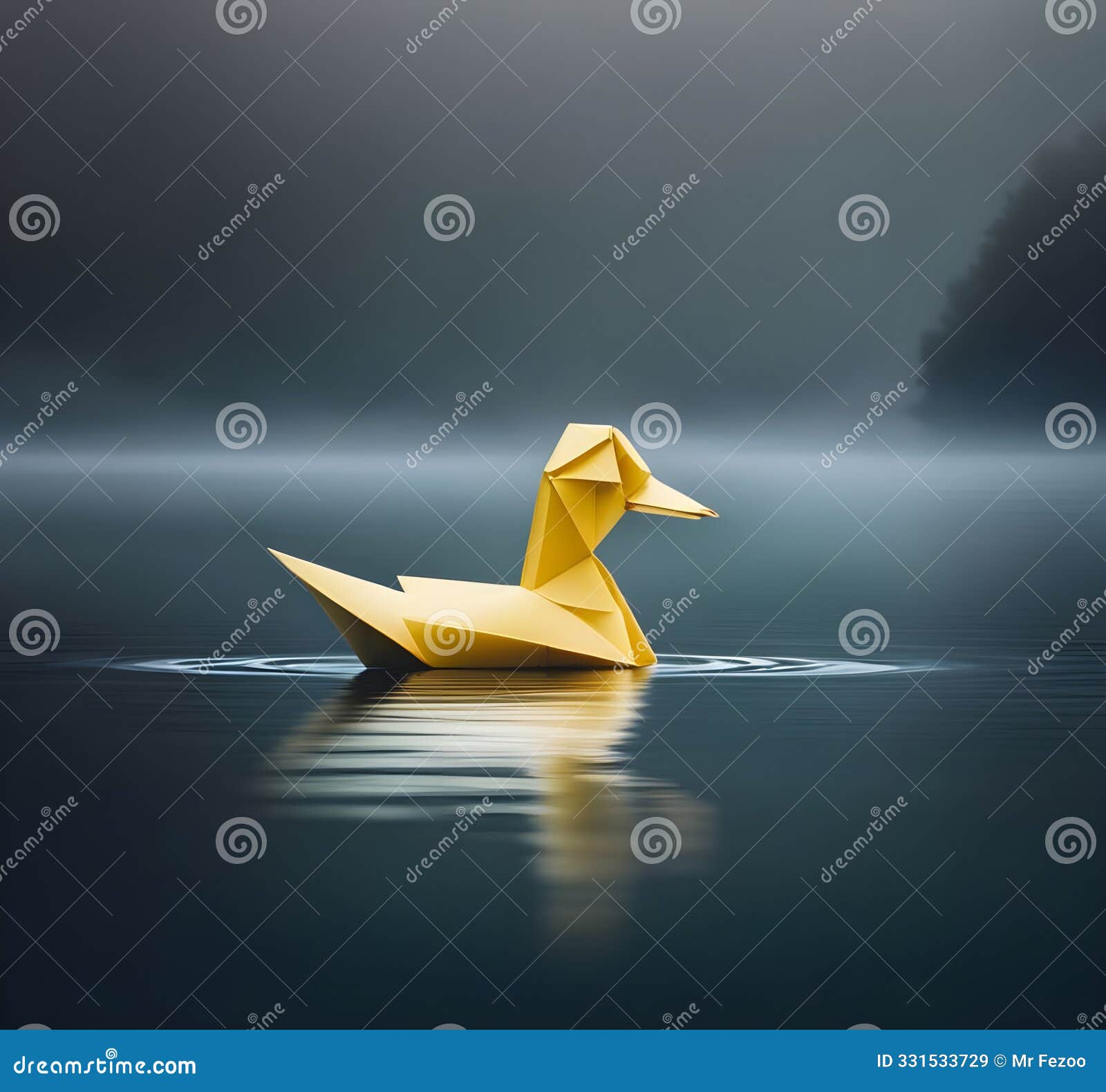 A Minimalistic Raft in the Form of an Origami Duck Stock Illustration ...
