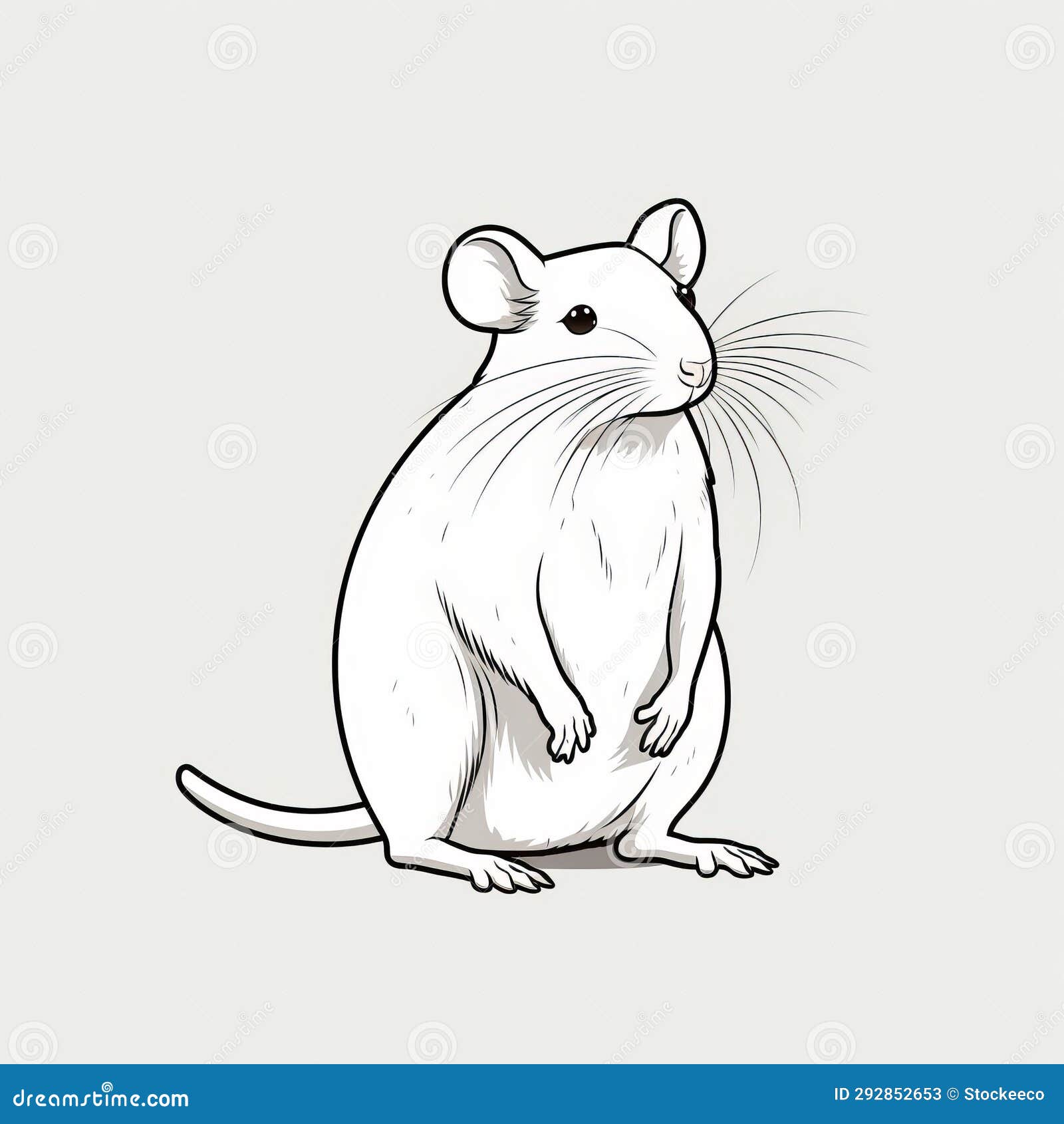 Minimalistic Rat Stand Up Sketch with Clean and Sharp Inking Stock ...