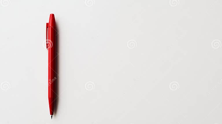 Minimalistic Red Pen on White Background Generative AI Stock ...