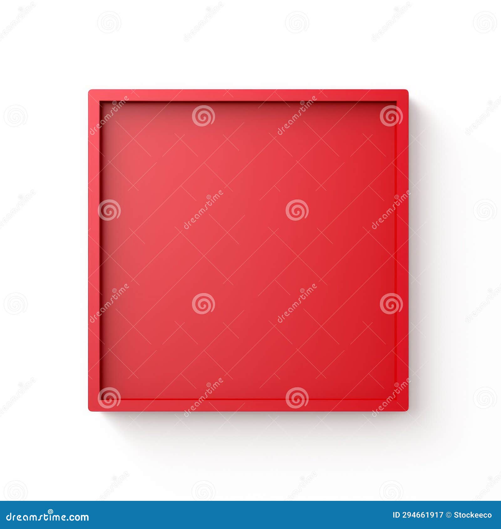 Minimalistic Red Square Frame Isolated on White Background Stock ...