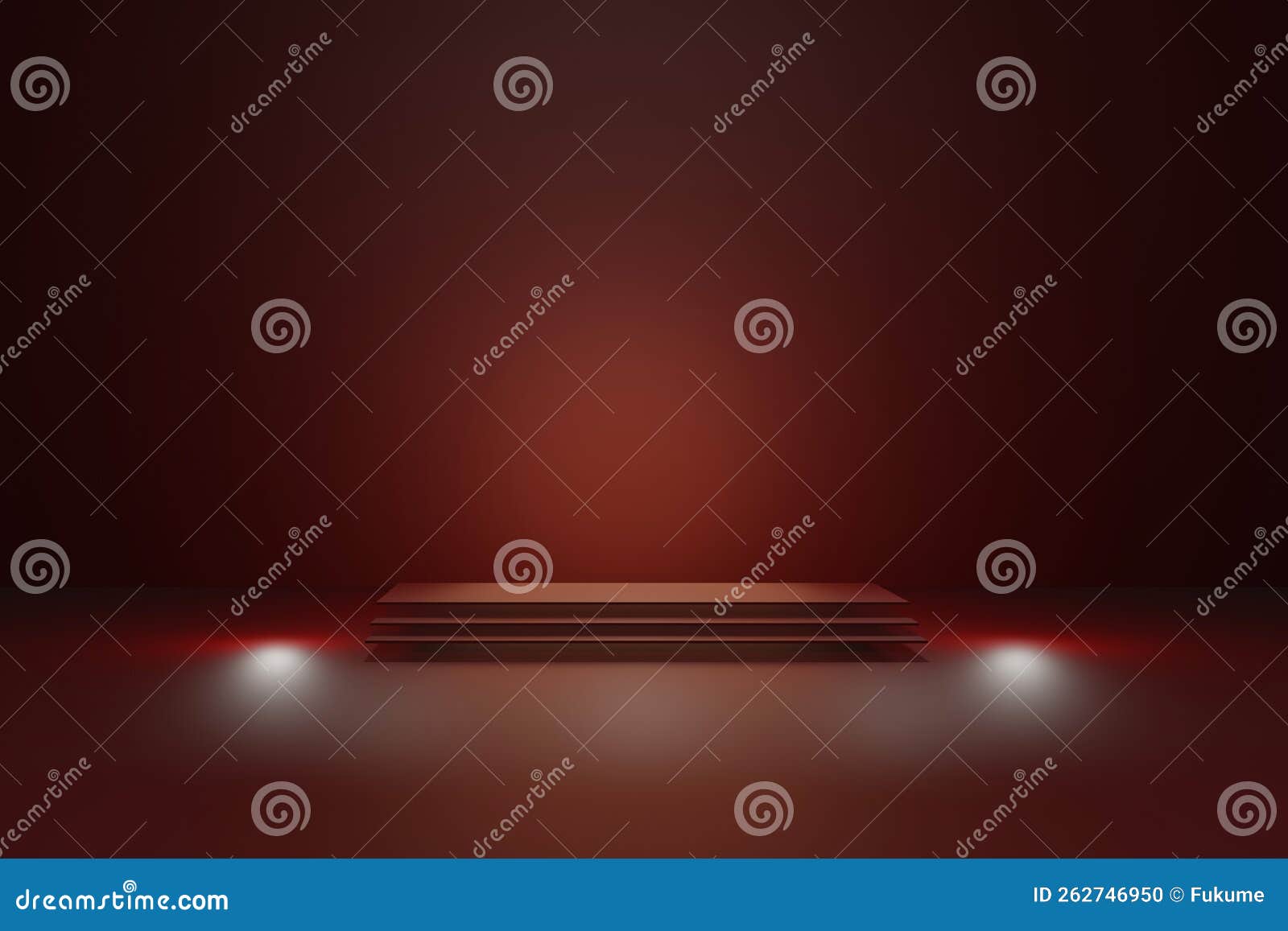 Minimalistic Red Stage Template with Light Reflection Copy Space ...