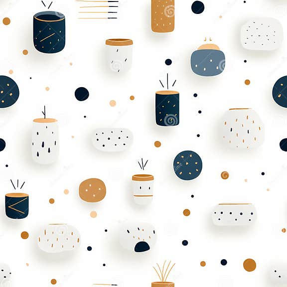 Minimalistic Repeating Pattern Design with Stripes and Dots in Two ...