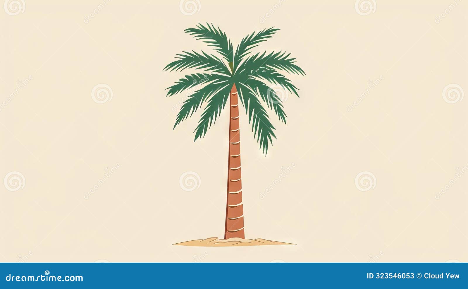 Minimalistic Representation of a Date Palm Tree, Symbolizing Blessings ...
