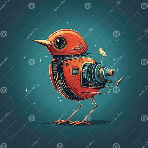 Minimalistic Robot Bird Illustration Adds a Modern Touch To Space Stock ... Minimalistic Robot Bird Illustration Adds a Modern Touch To Space Stock ...
