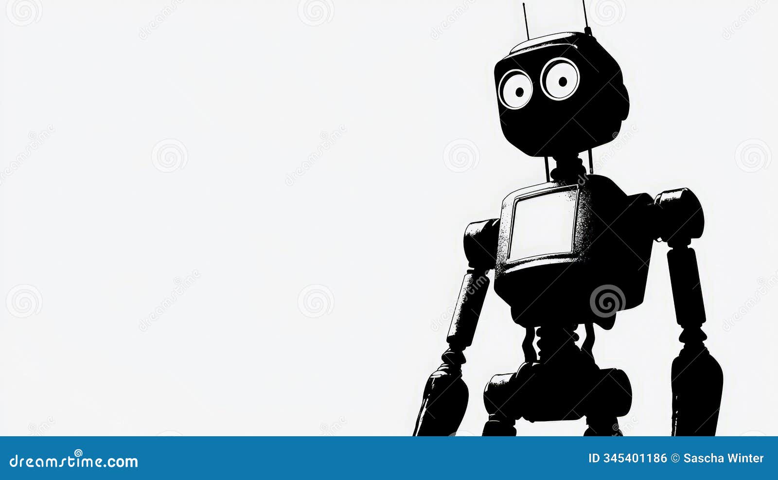 Minimalistic Robot Illustration for PowerPoint. Generative AI Stock ...