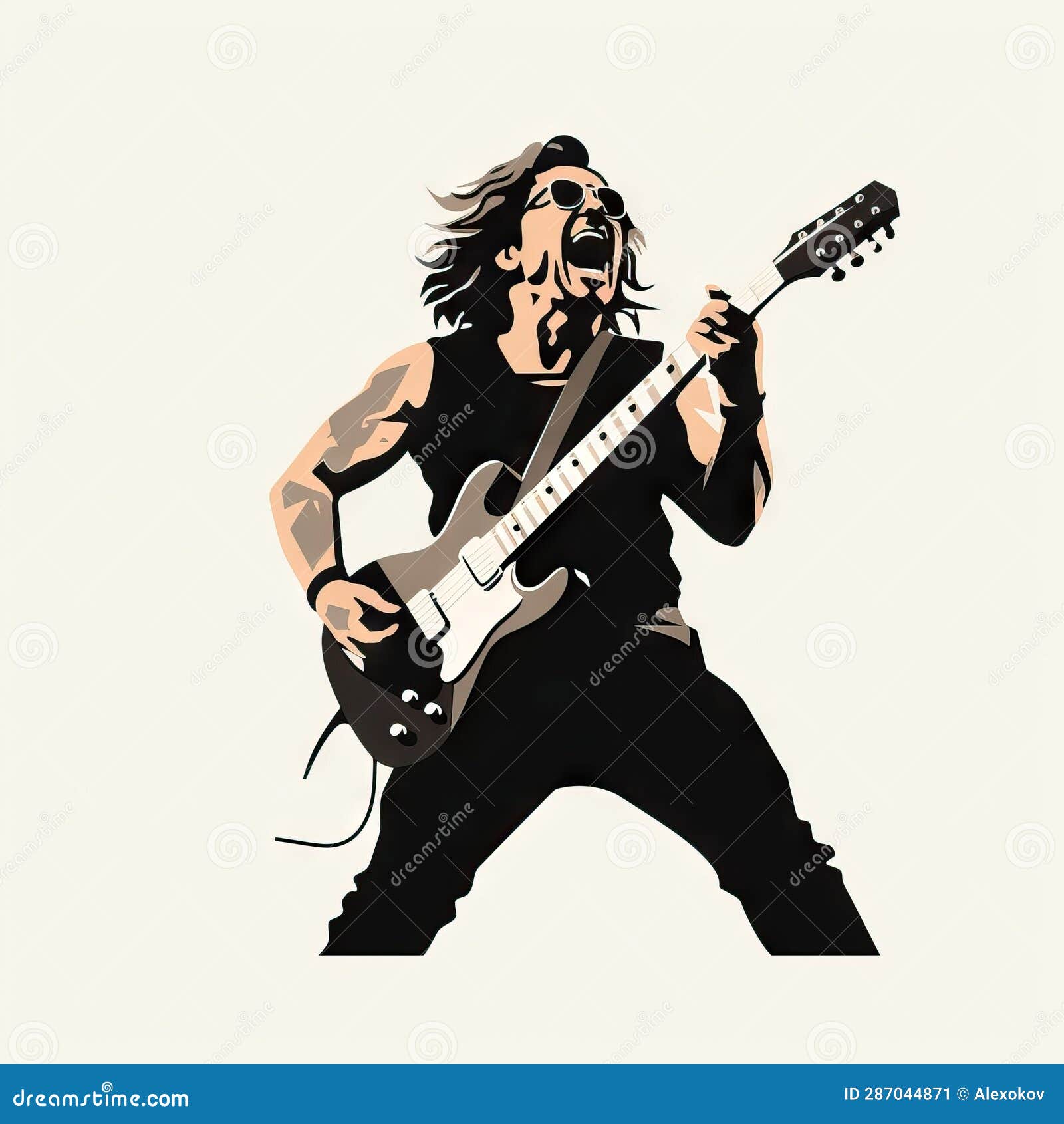 Minimalistic Rock Music Fan AI Generated Stock Illustration ...