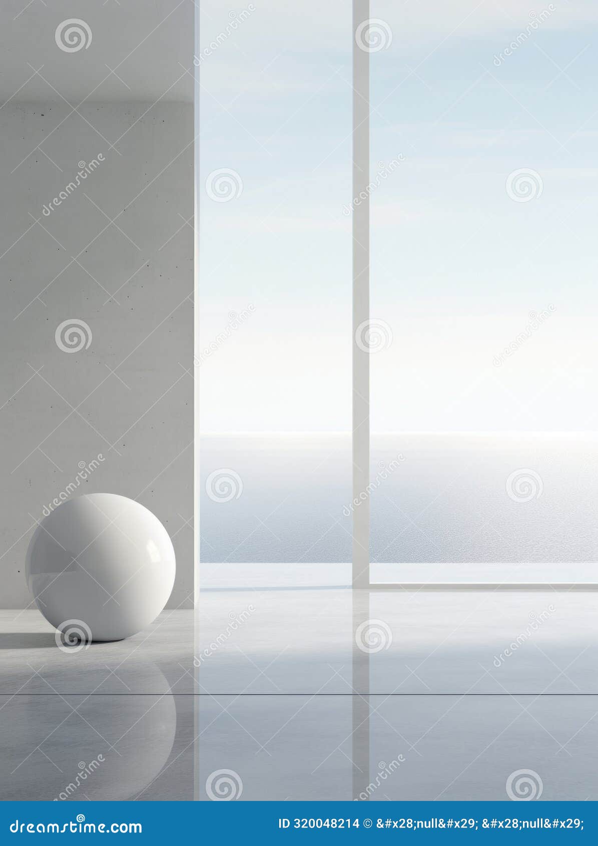 Minimalistic Room with White Spherical Decor Stock Photo - Image of ...