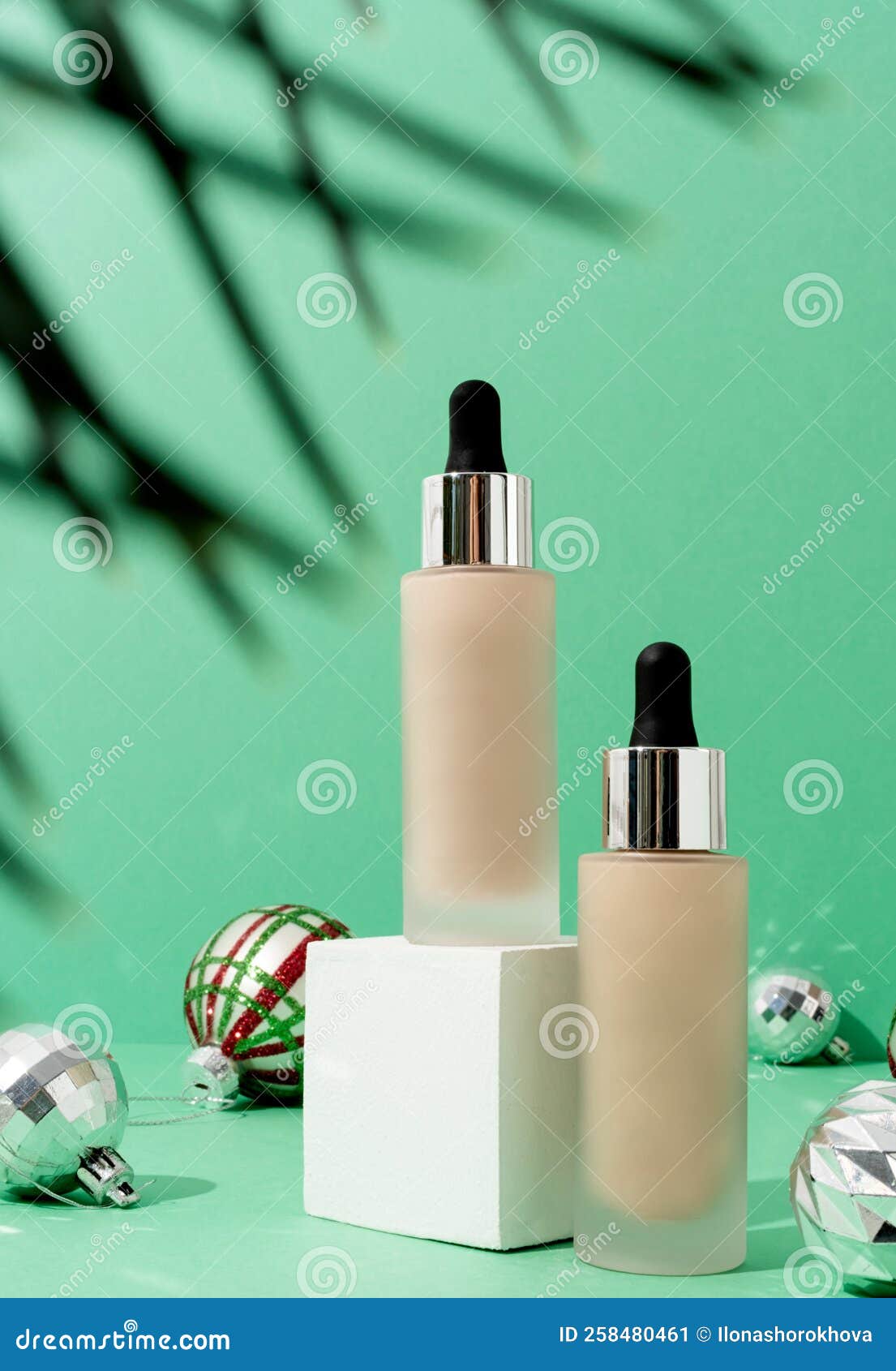 A Minimalistic Scene of Foundation Dropper Bottle on Podium with ... A Minimalistic Scene of Foundation Dropper Bottle on Podium with ...
