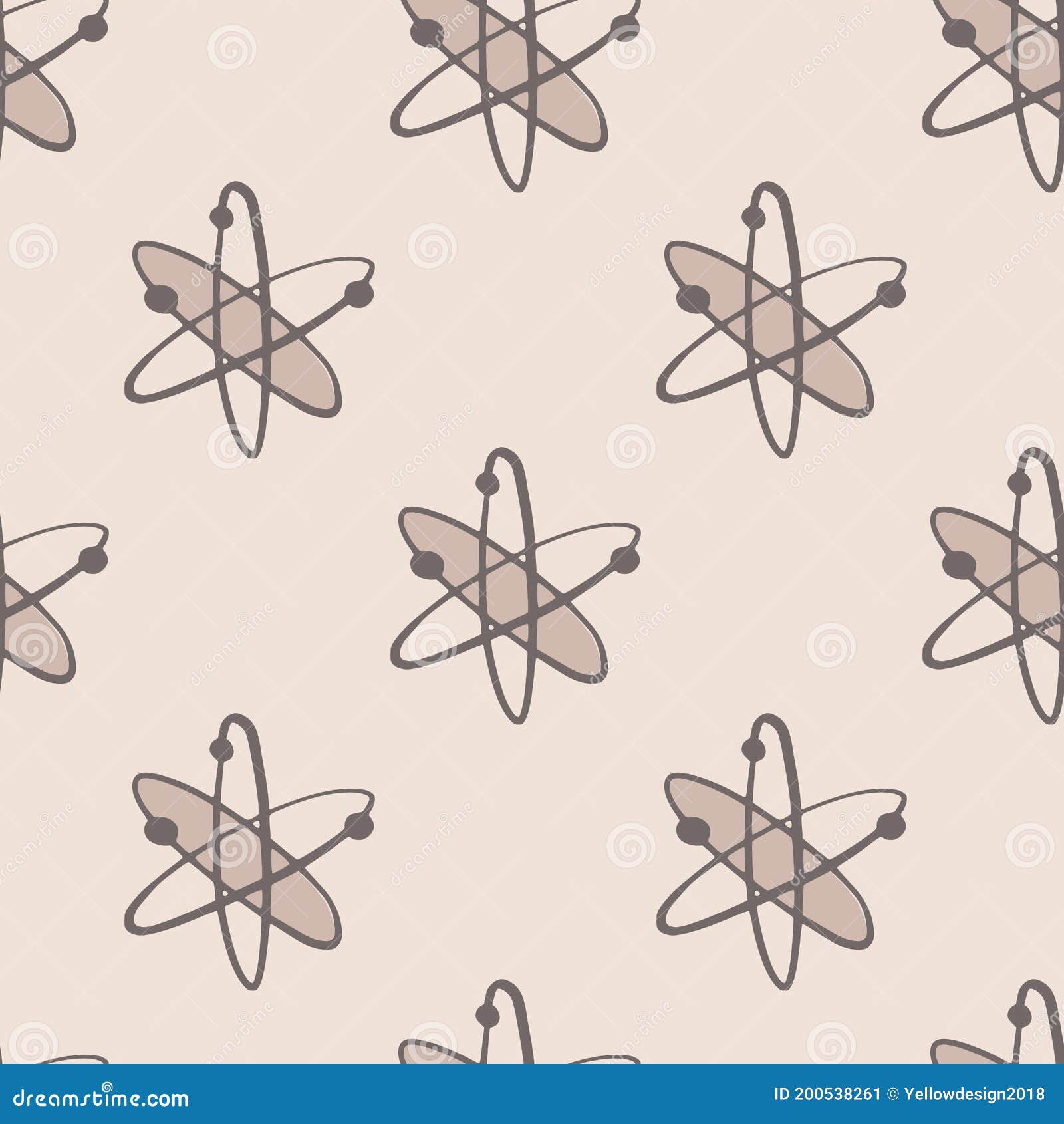 Minimalistic Seamless Pattern with Biotechnology Atom Shapes. Simple ...
