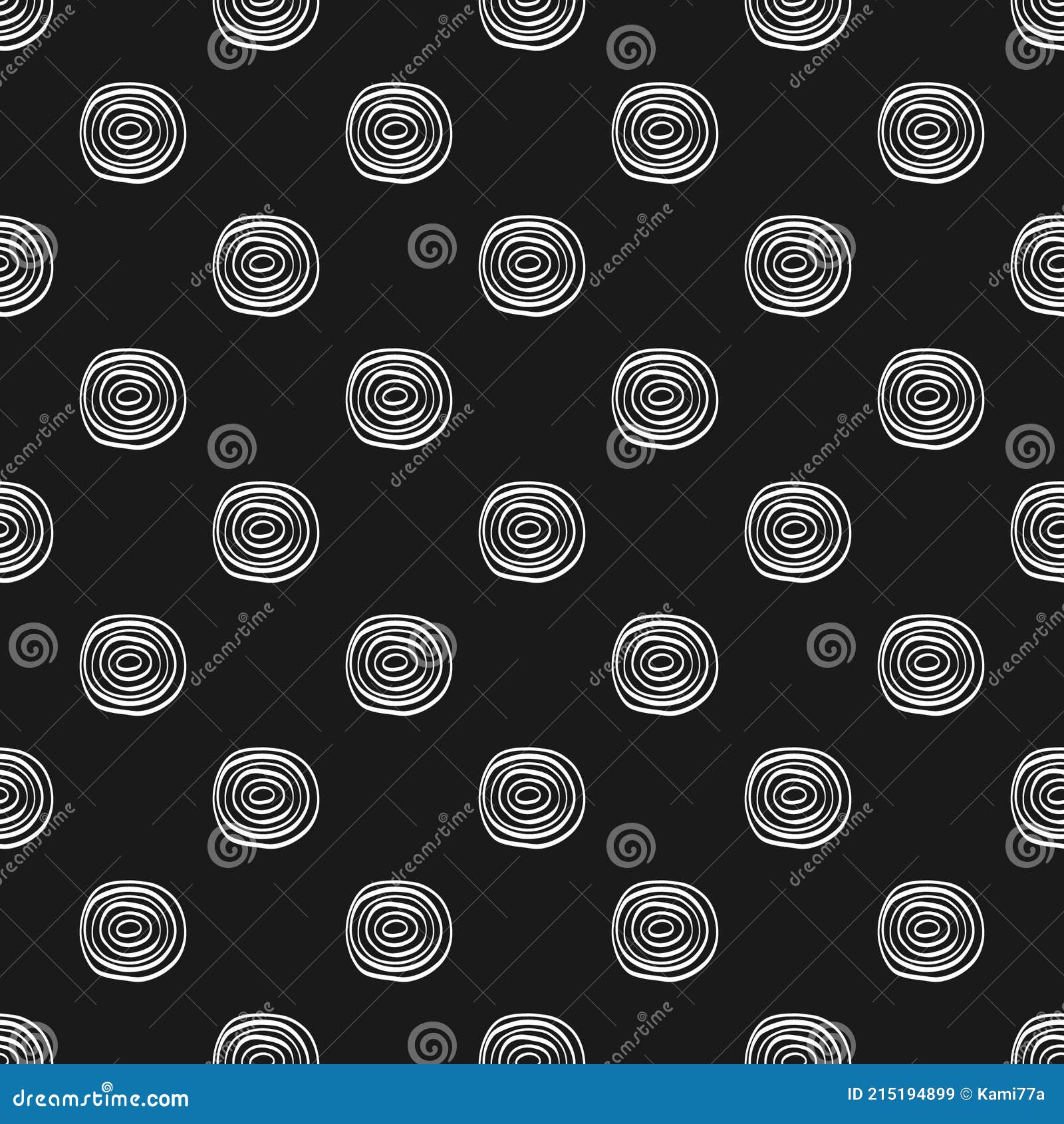 Minimalistic Seamless Pattern with Circles. Hand-drawn Elements for ...